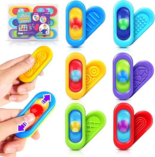 Amazon.com: Sensory Marble Fidget Toys for Kids- 6 Pcs Quiet Fidget for ...
