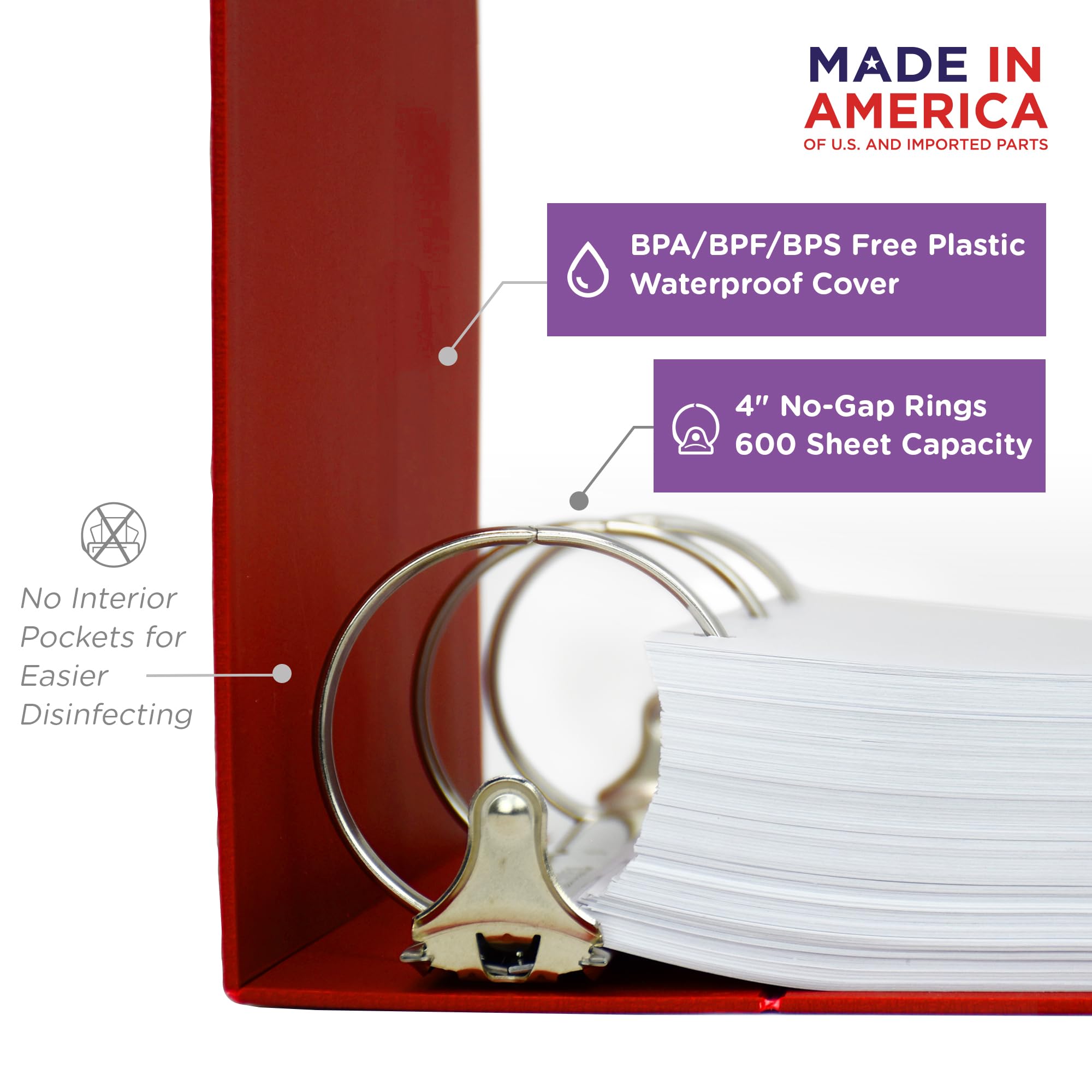 Snapklik.com : Carstens 4-Inch Heavy Duty 3-Ring Binder - Side Opening ...