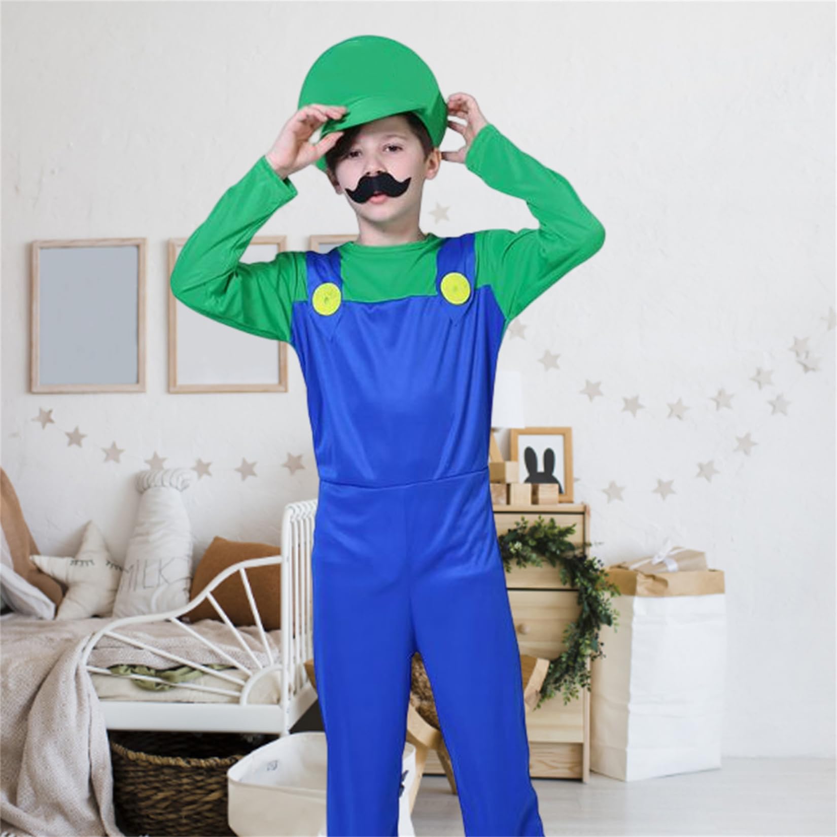 Alaiyaky Mario Bros Costume for Adult & Kids, Mario and Luigi Costume ...