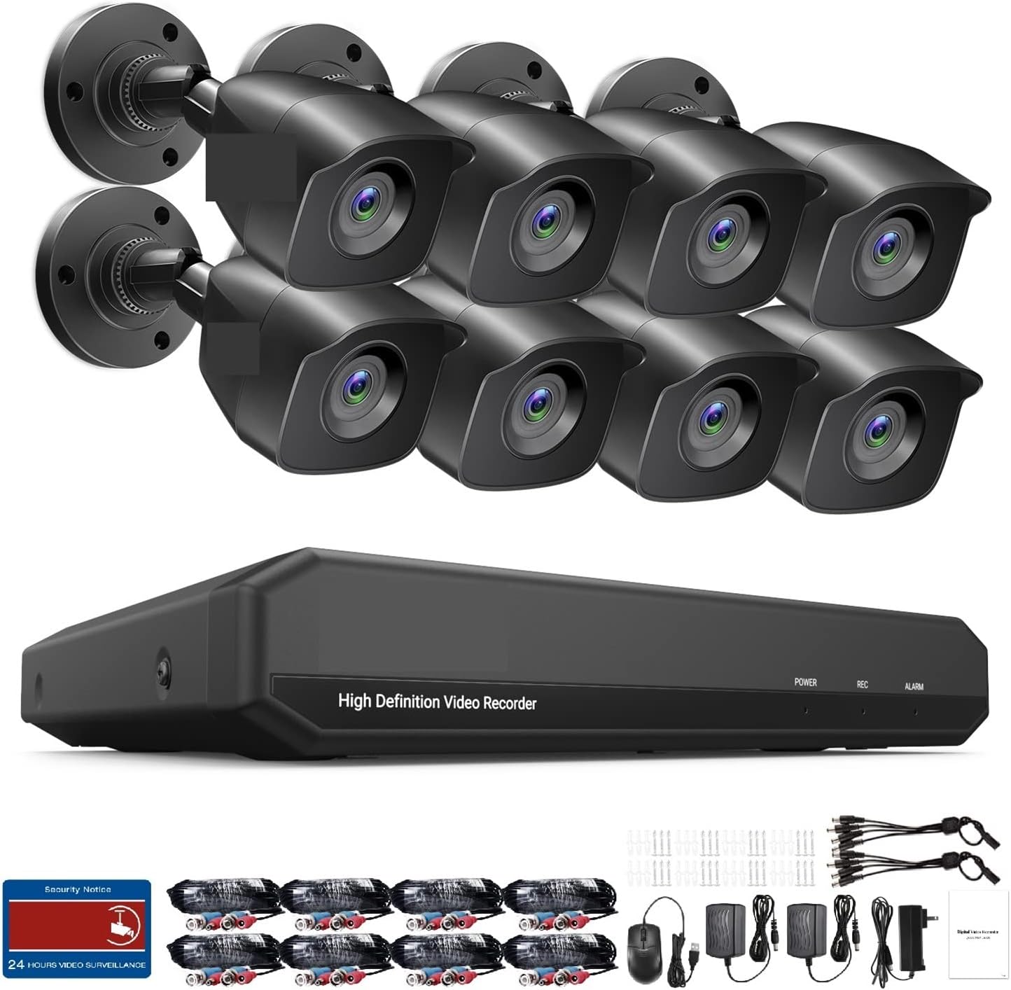 Security Cameras 8CH 1080N DVR CCTV System 4/8pcs 1080P 2.0MP Security ...