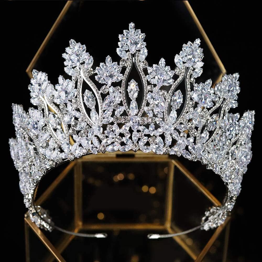 Amazon.com : Aoligrace Luxury Tall Cubic Zirconia Tiaras and Crowns for ...