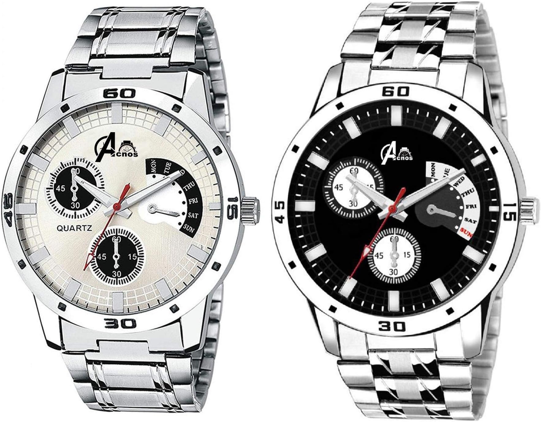 TIMEWEAR Formal Day Date Stainless Steel Watch Collection For Men ...