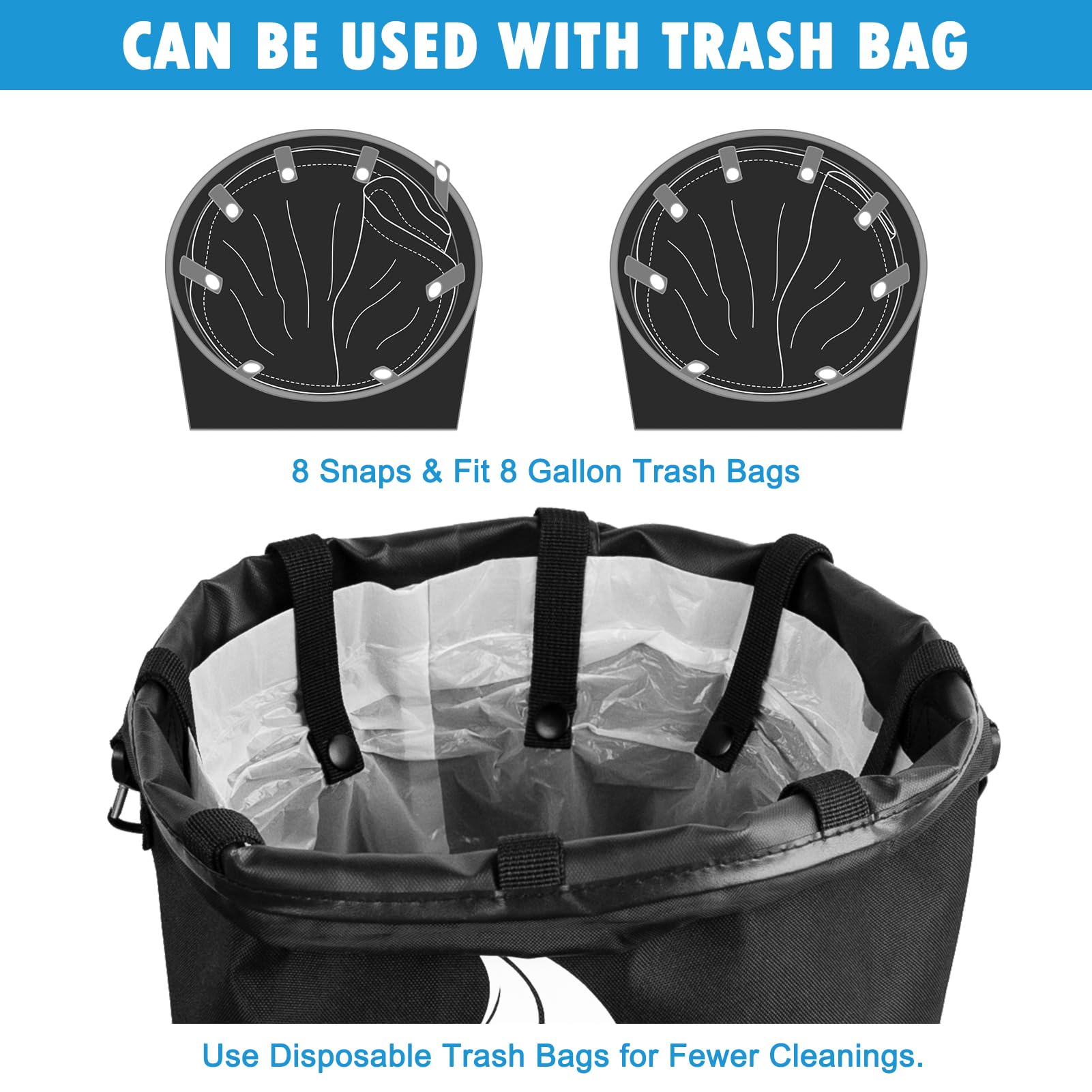 Snapklik.com : Boat Trash Can,100% Leakproof 900D Portable Garbage Bag ...