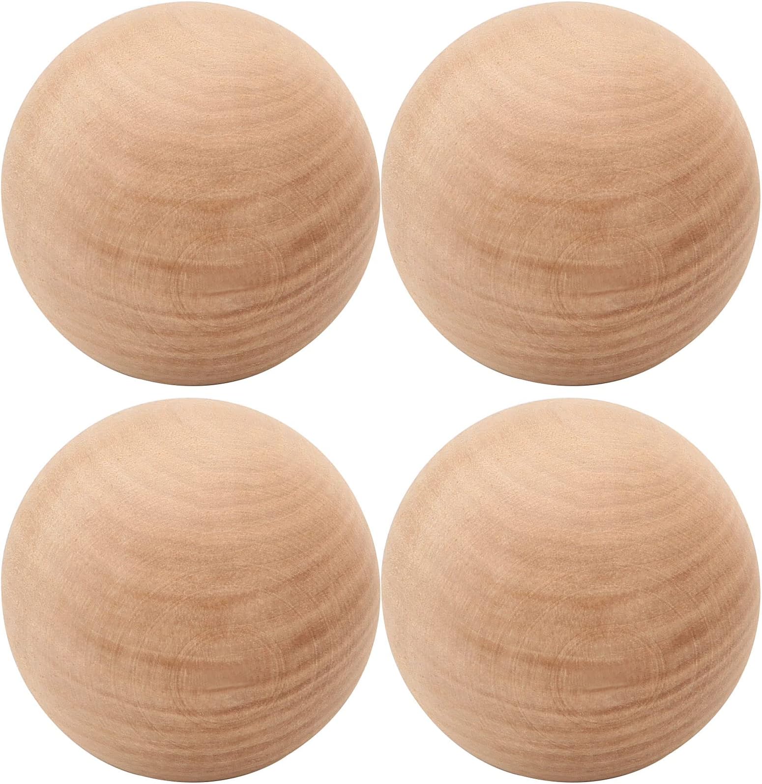 Amazon.com: AUXBC Wooden Round Ball Unfinished Natural Wood Ball DIY ...