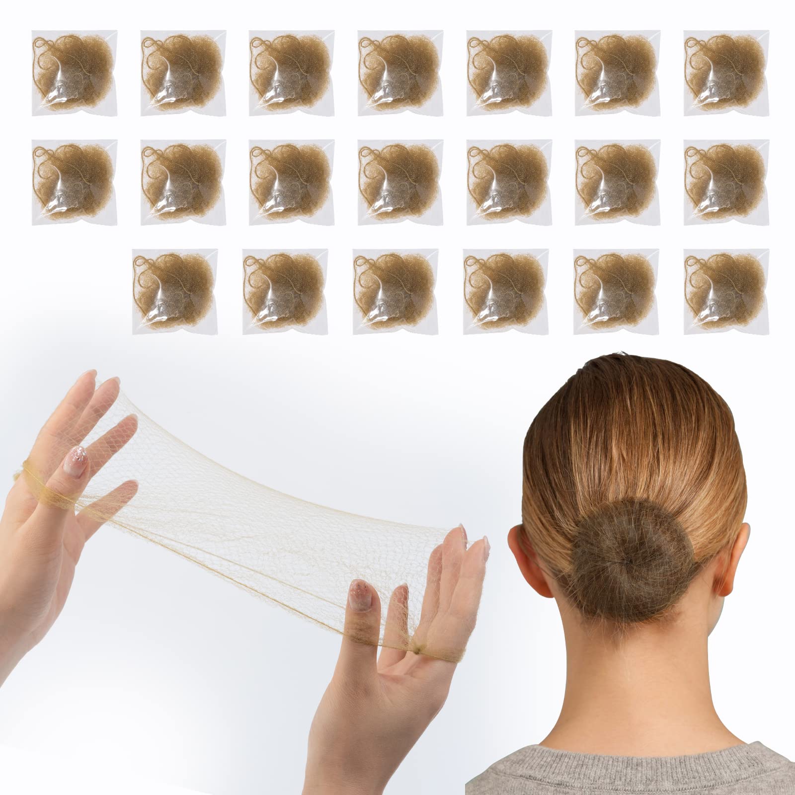 PROUSKY 20 Pcs Hair Nets, Hair Bun Holder Hairnets for Bun Hair Nets ...