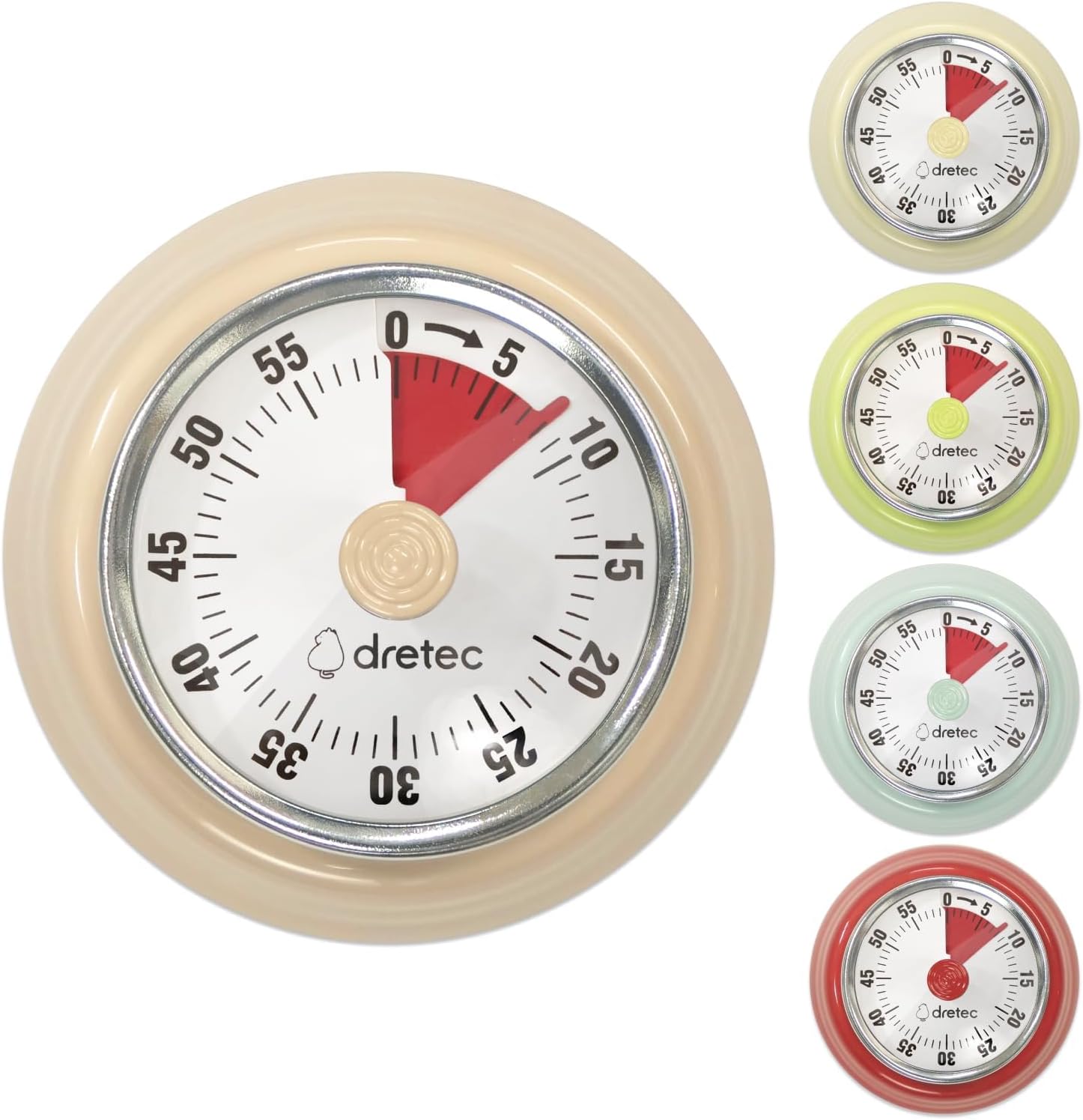Amazon.com: dretec Vintage Kitchen Timer, 60-Minute Mechanical Magnetic ...