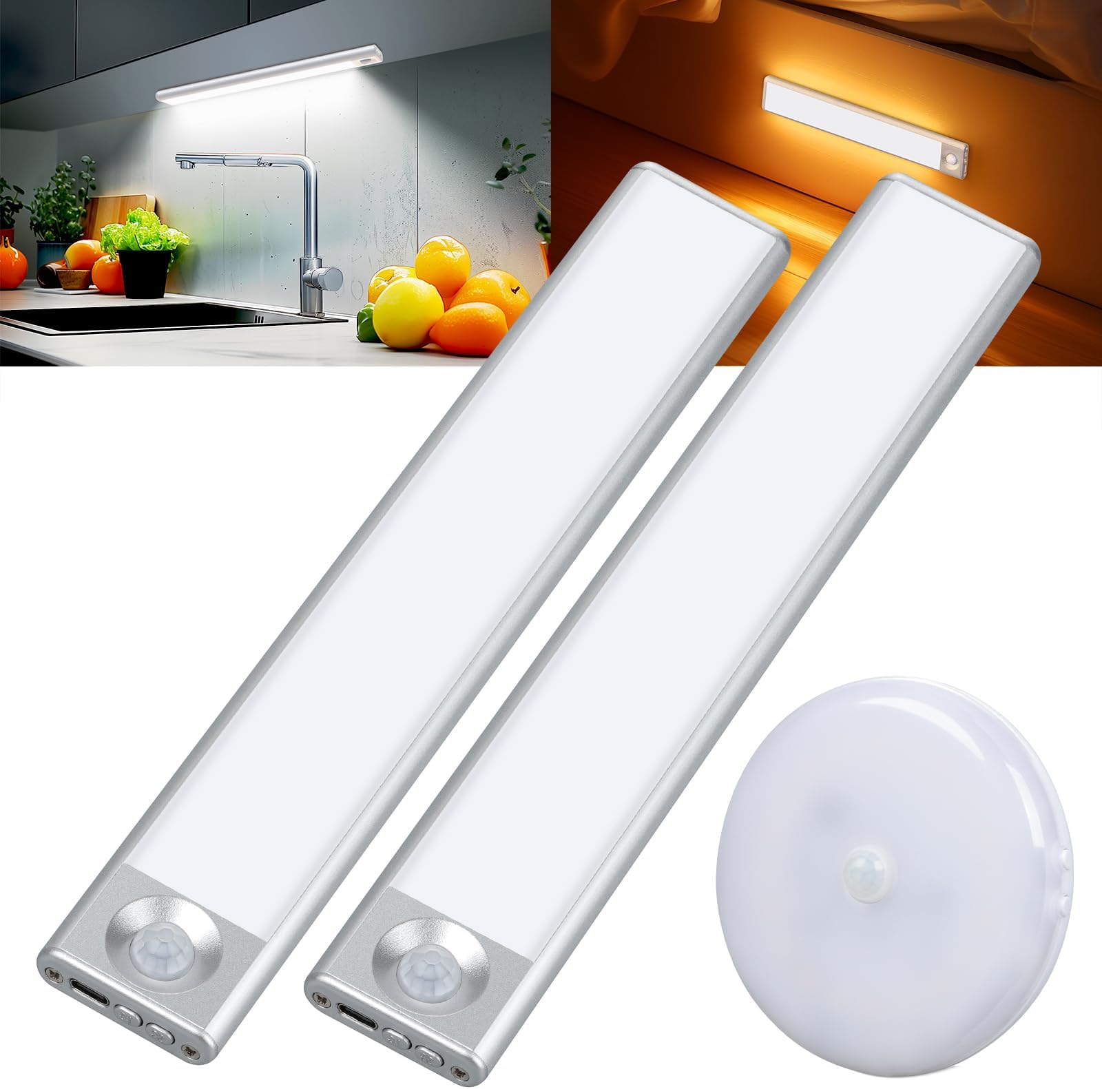 CT CAPETRONIX Under Cabinet Lights, Rechargeable Closet Lights with 3 ...