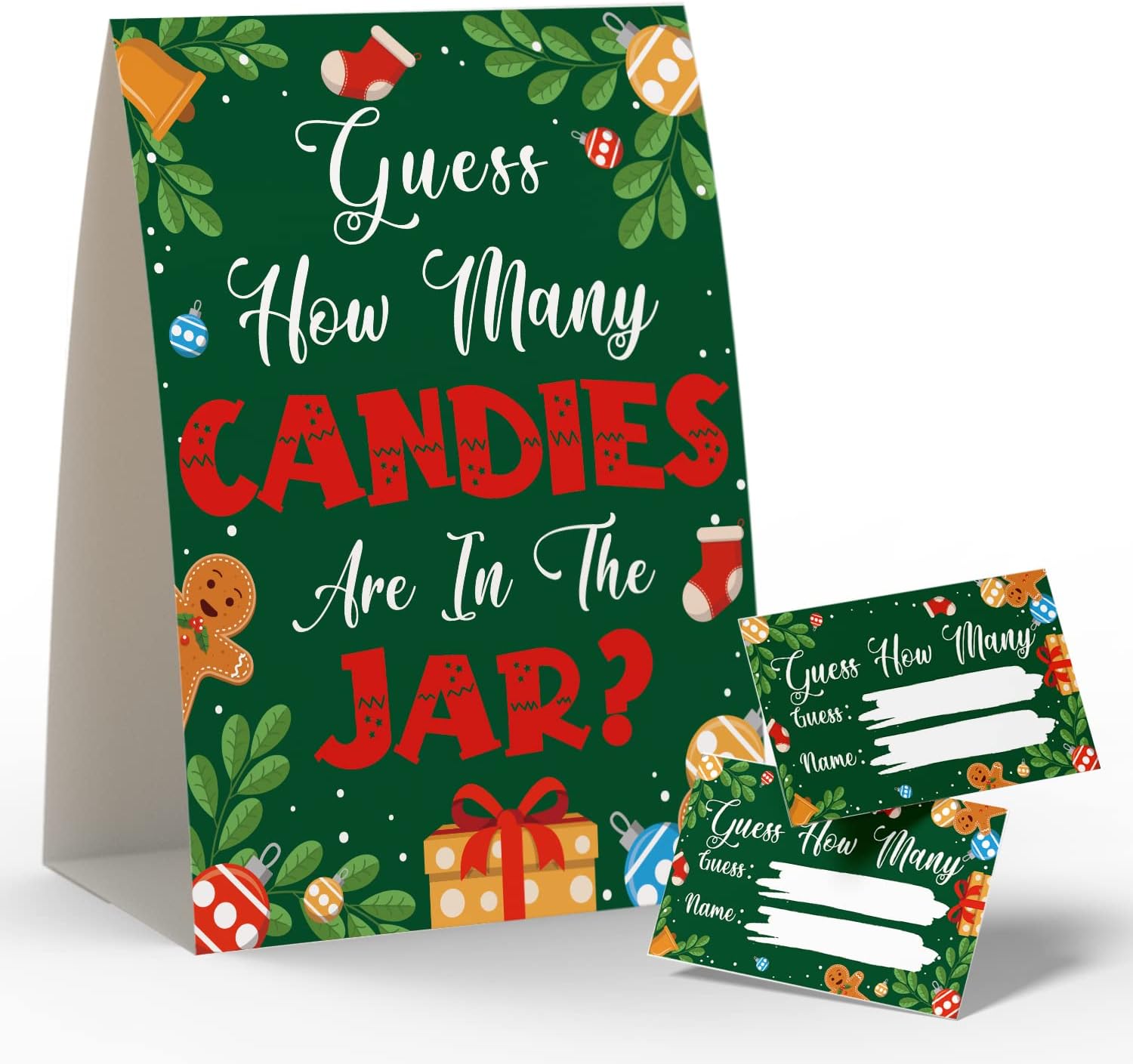 Amazon.com: Toctose Christmas Party Games - How Many Candies, 1 Sign ...