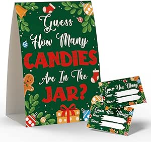 Amazon.com: Christmas Party Games - Guess How Many Candies Are In The ...