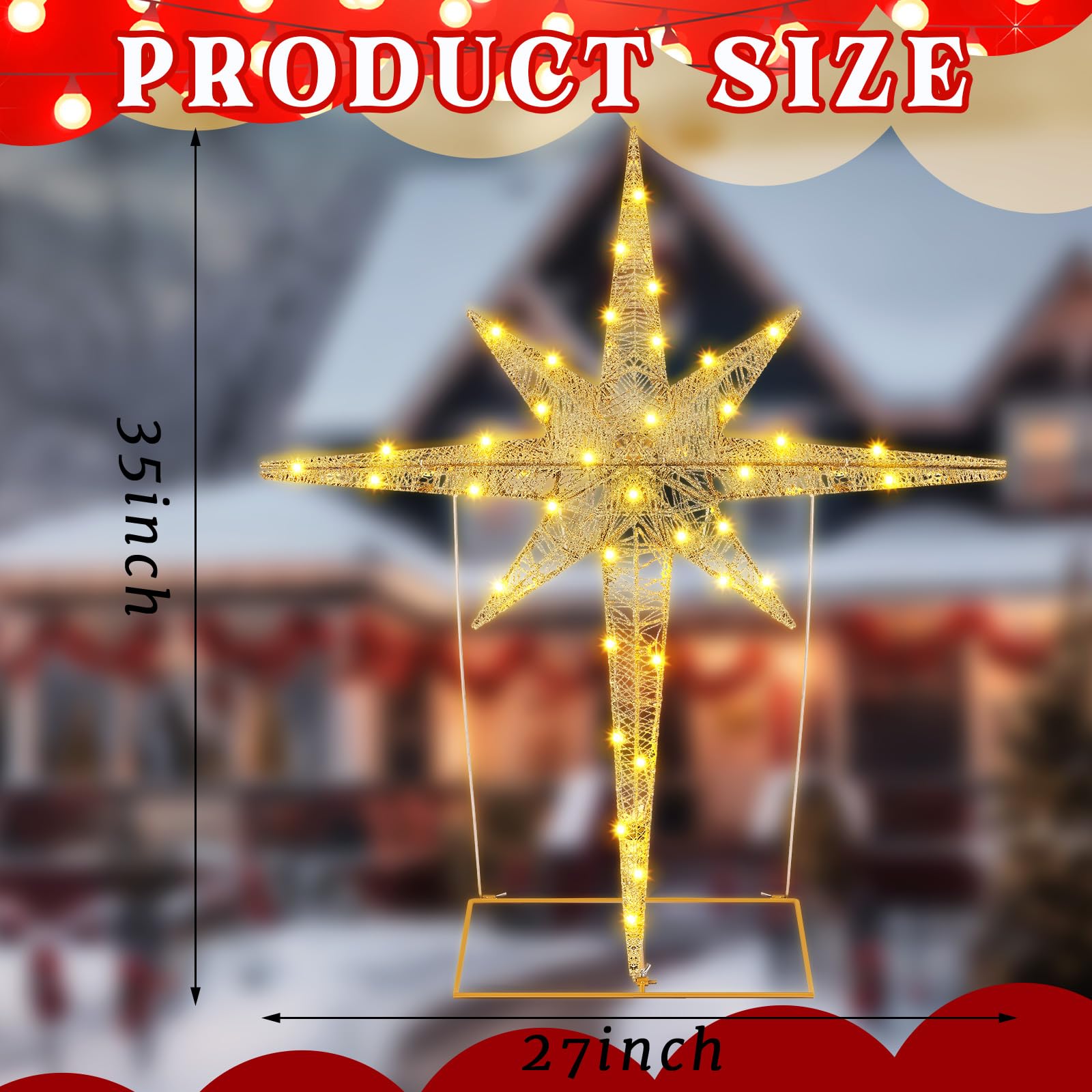Snapklik.com : 36 Inch Large Christmas Bethlehem Star Theme Light Giant ...