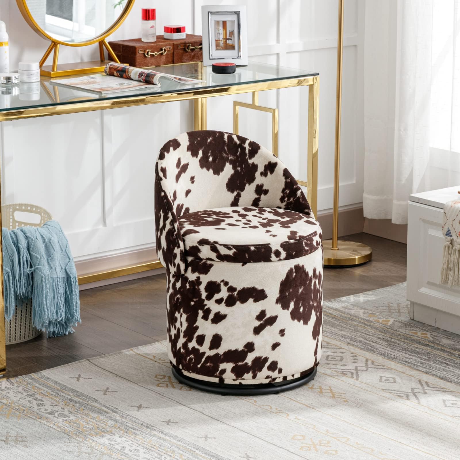 Amazon.com: HEAH-YO Modern Makeup Vanity Stool with Storage, Swivel ...