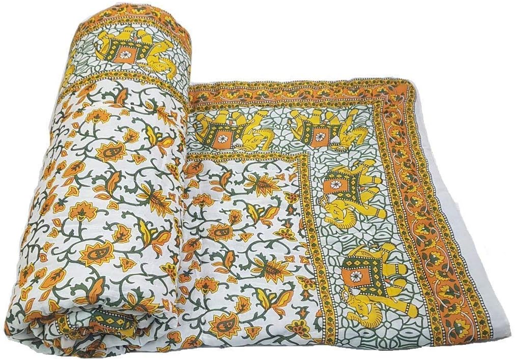 Buy SVT Traditional Famous Jaipuri Beautiful Floral Print In White And ...