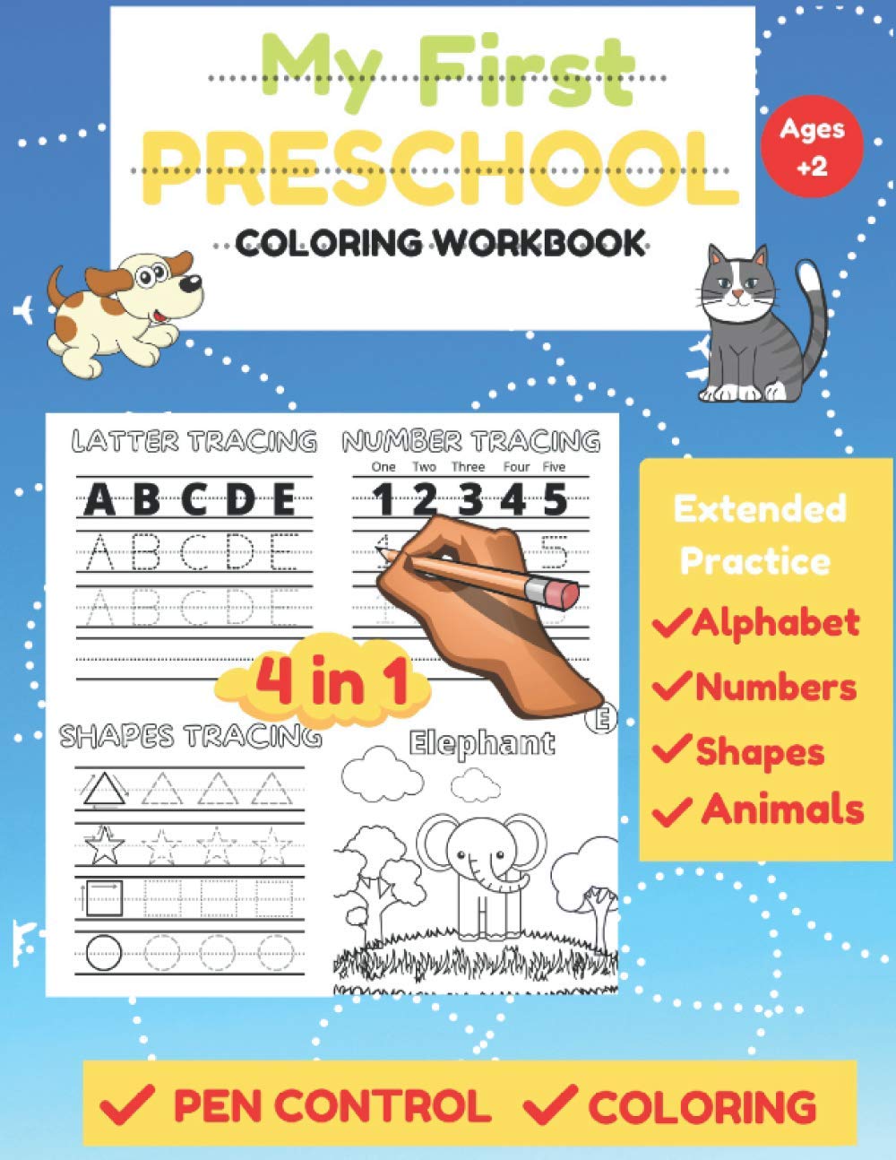 Buy My First Preschool Workbook (4 in 1) ages +2 yeas: alphabet tracing ...