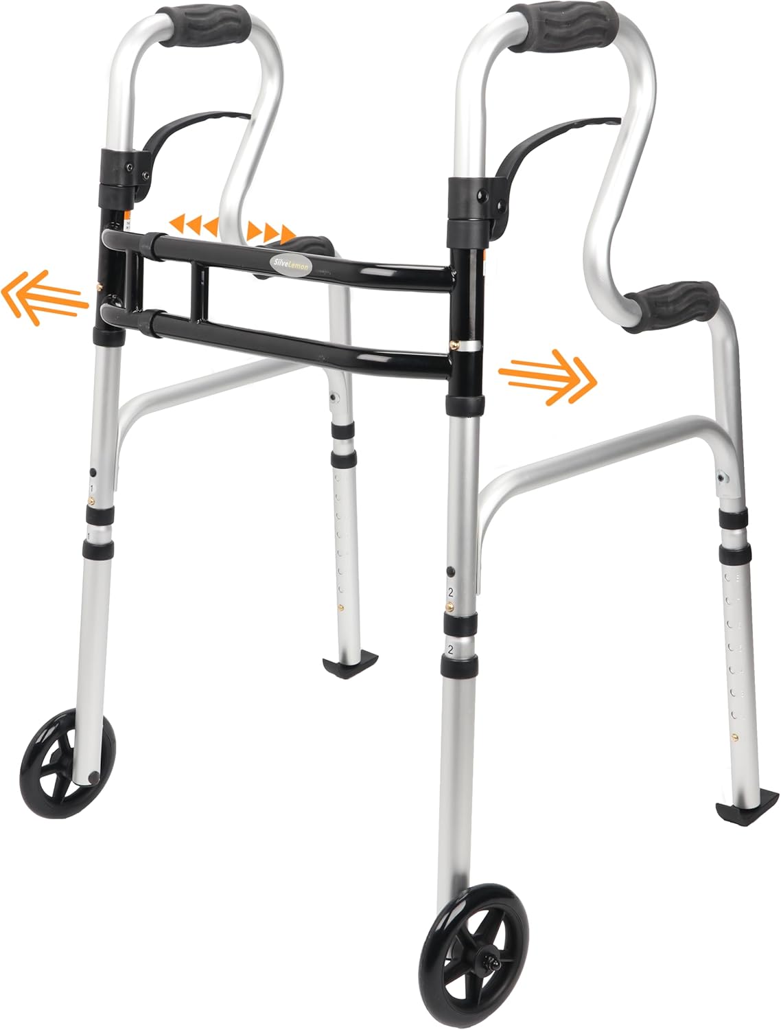 3 IN 1 Width Adjustable Folding Front Wheel Walkers for Seniors ...