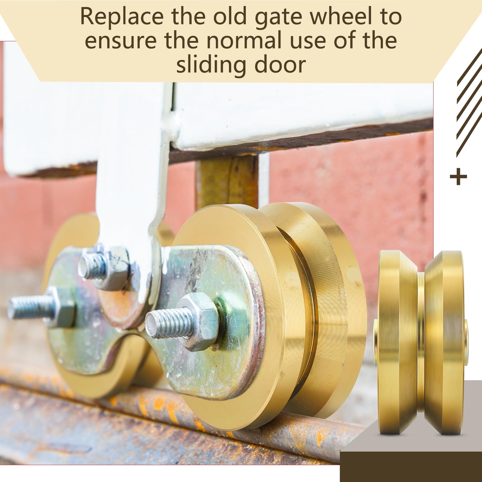 Snapklik.com : Tatuo 4" Solid Slide V Groove Wheels Heavy Duty Sliding ...