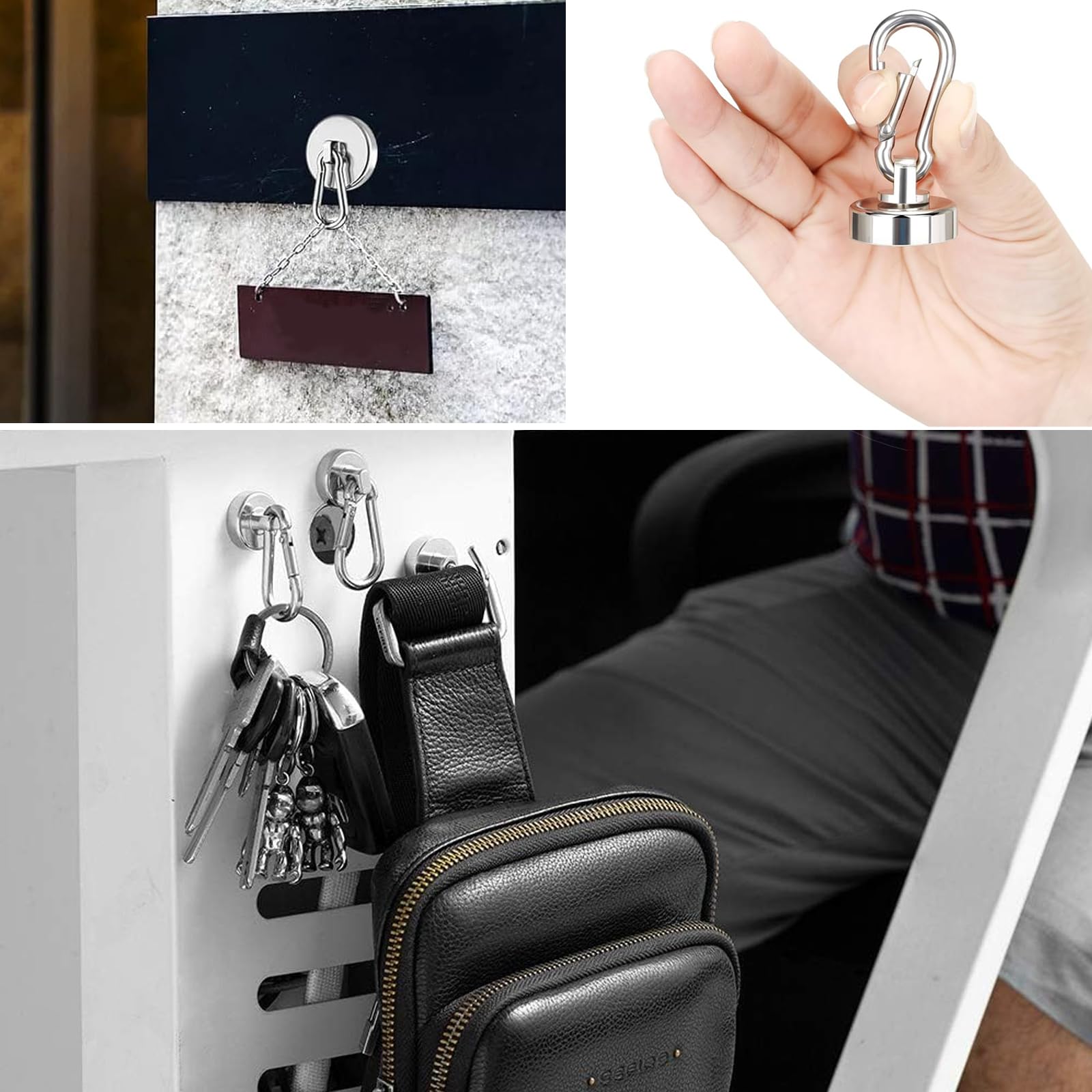 Ganci Adesivi Aghoer , 4 Pezzo Calamite Piccole, 32mm Magnete Neodimio ...