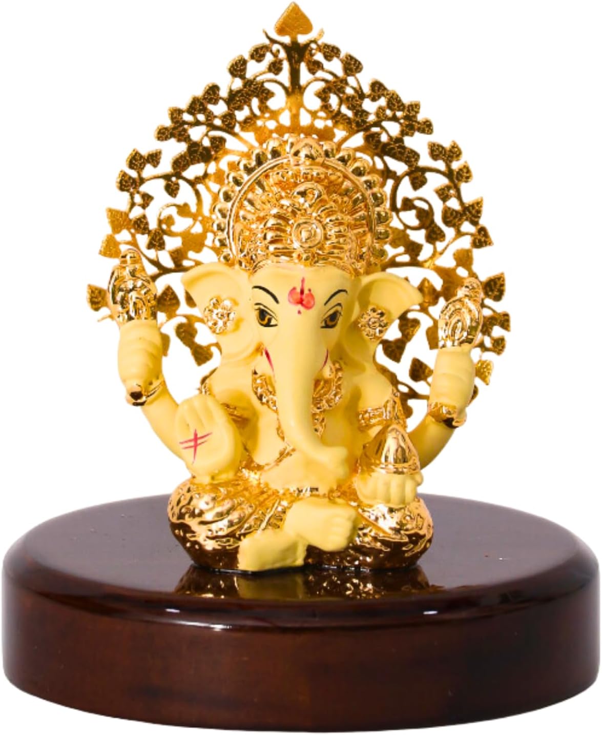 Buy Gold Art India Resin Gaddi Ganesha 3X3, Gold Orange 1 Piece Ganesh ...