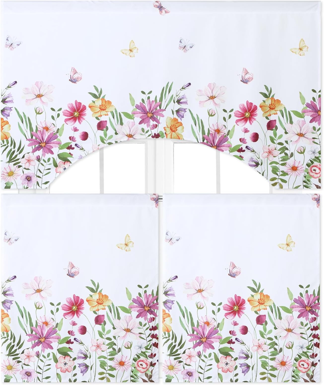 Amazon.com: qwpmvhsak Sage Kitchen Curtain Valance 3 Piece Set, Sage ...