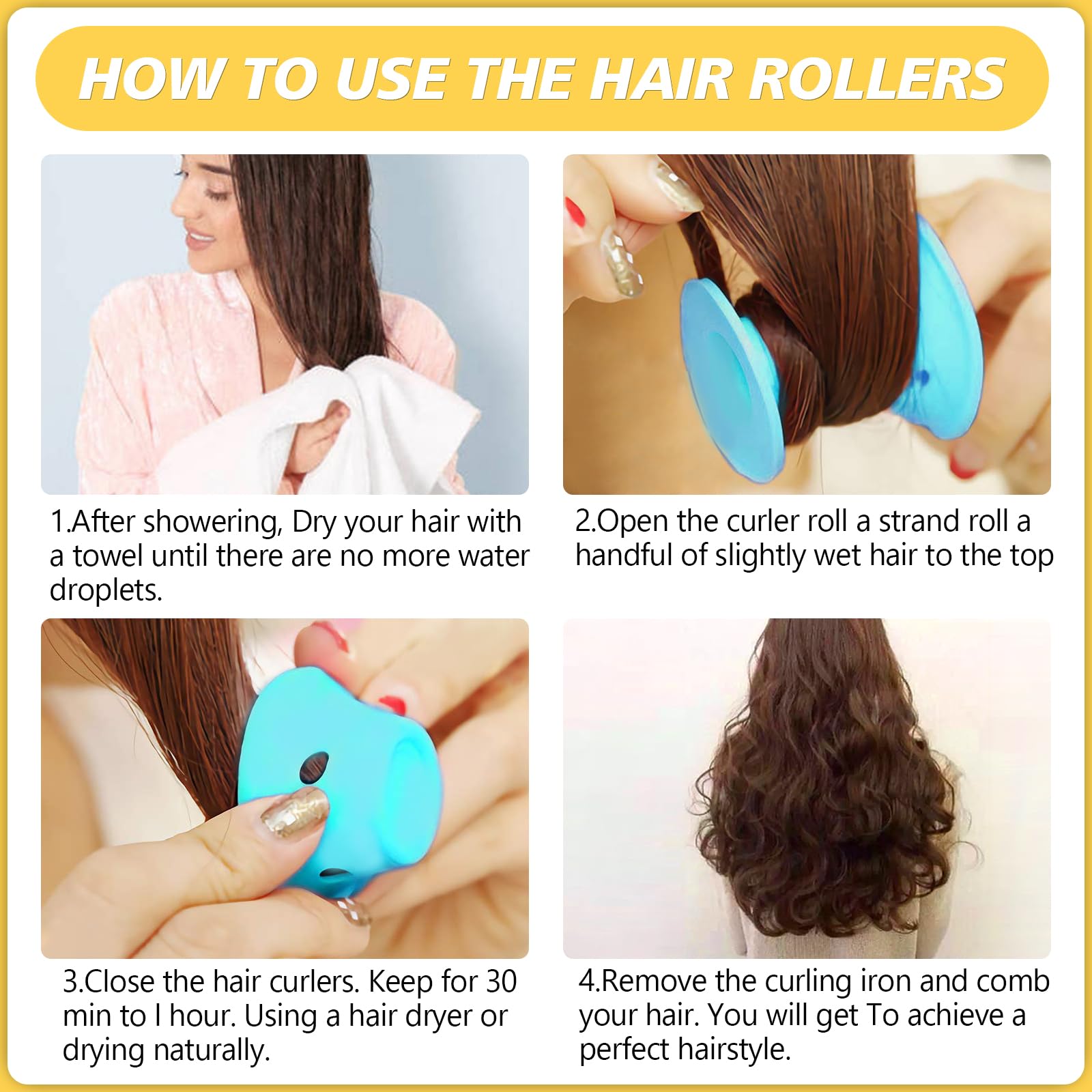 Snapklik.com : 42PCS Heatless Hair Curlers Including 21PCS Large And ...