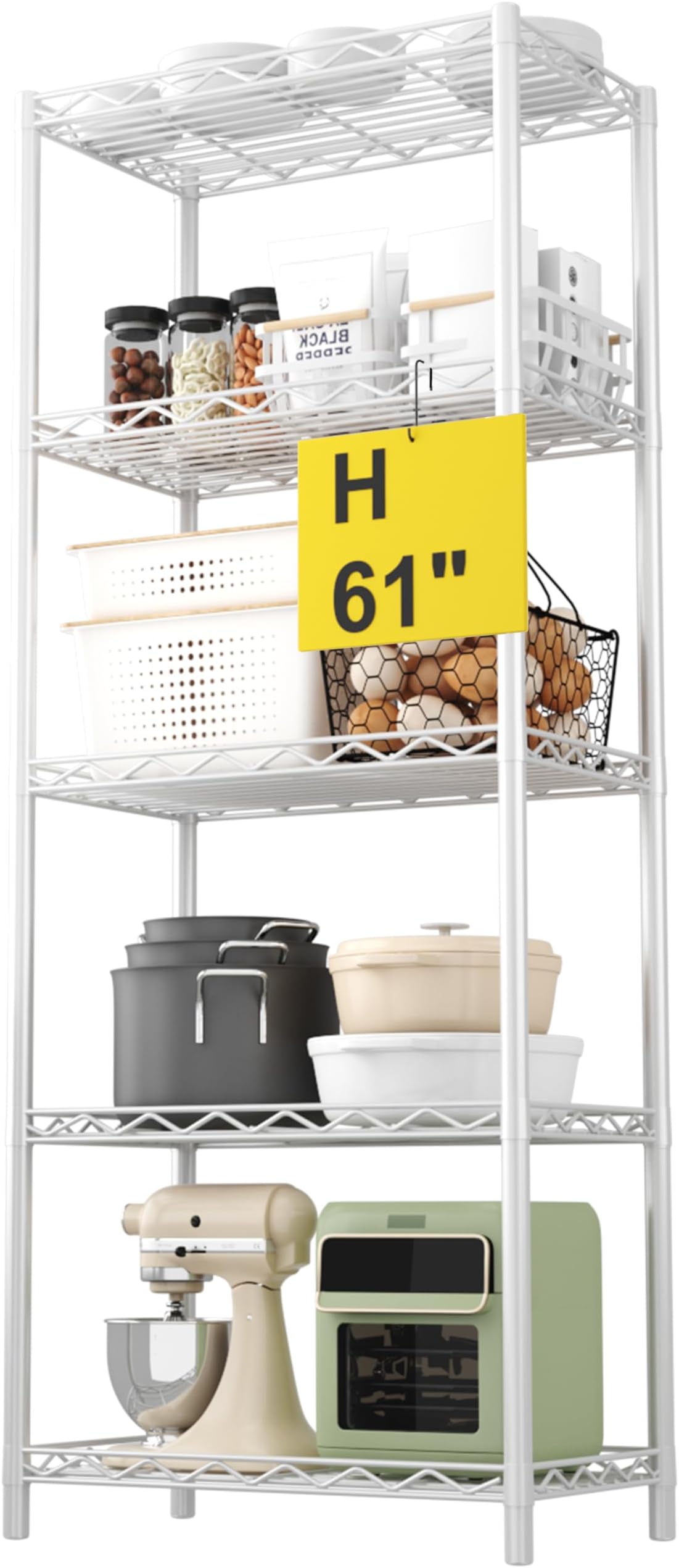 Amazon.com: HOMEFORT 5-Tier Wire Shelving 5 Shelves Unit Metal Storage ...