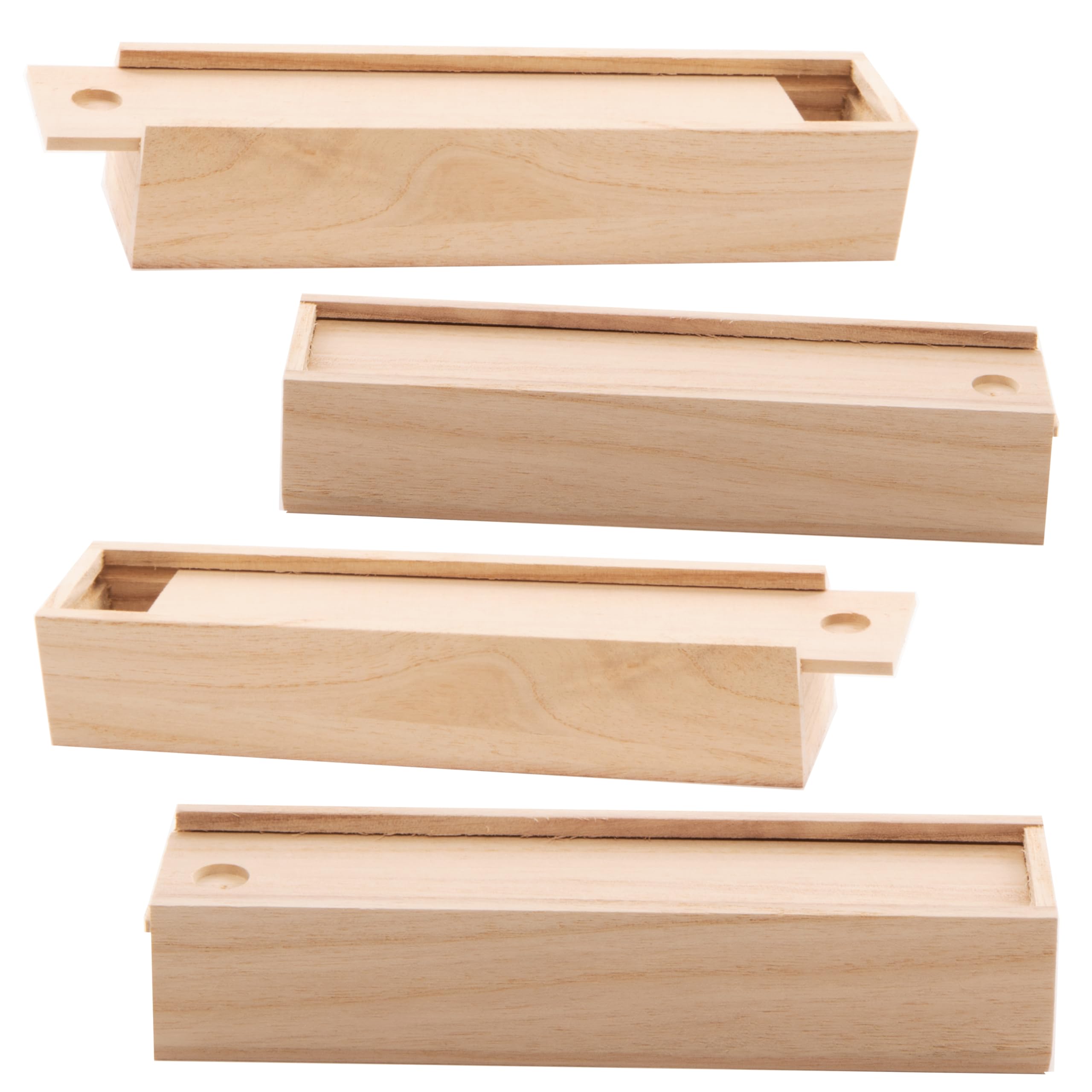 Baker Ross EC1247 Wooden Pencil Boxes (Box of 4) Plain Wood Pencil ...