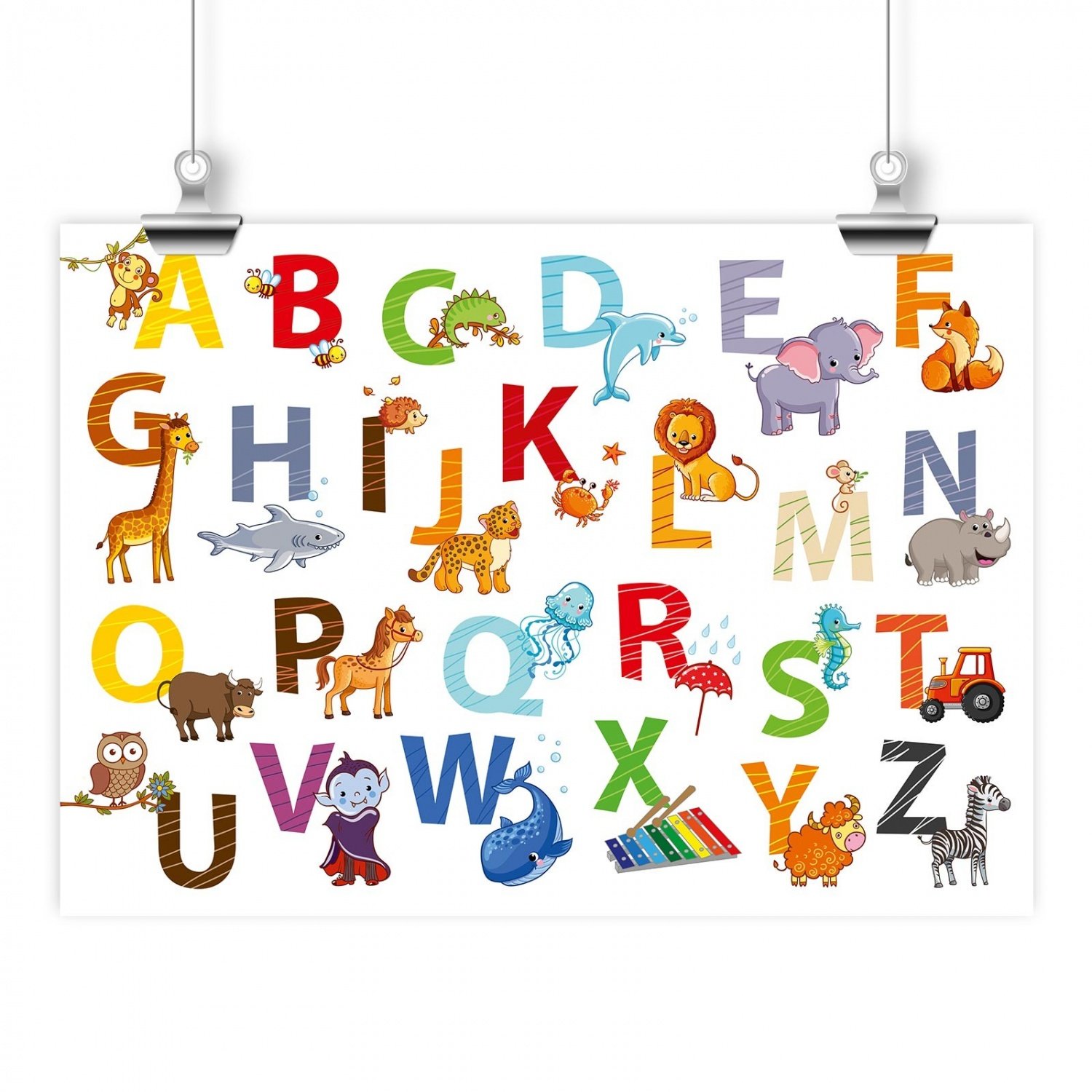 Animal Alphabet Letters X Animal Letters Poster | Alphabet With