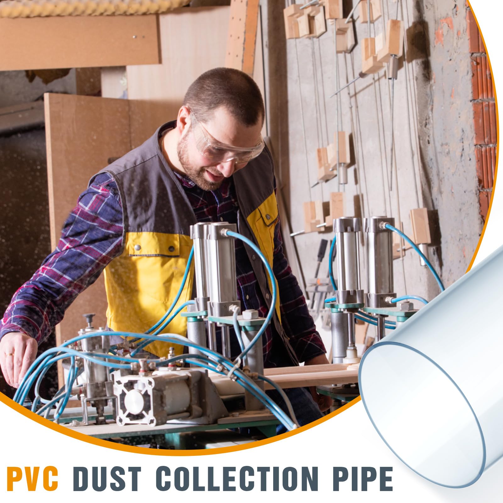 Snapklik.com : Sasylvia 2 Sets Dust Collection Clear PVC Pipe 4 X 36 ...