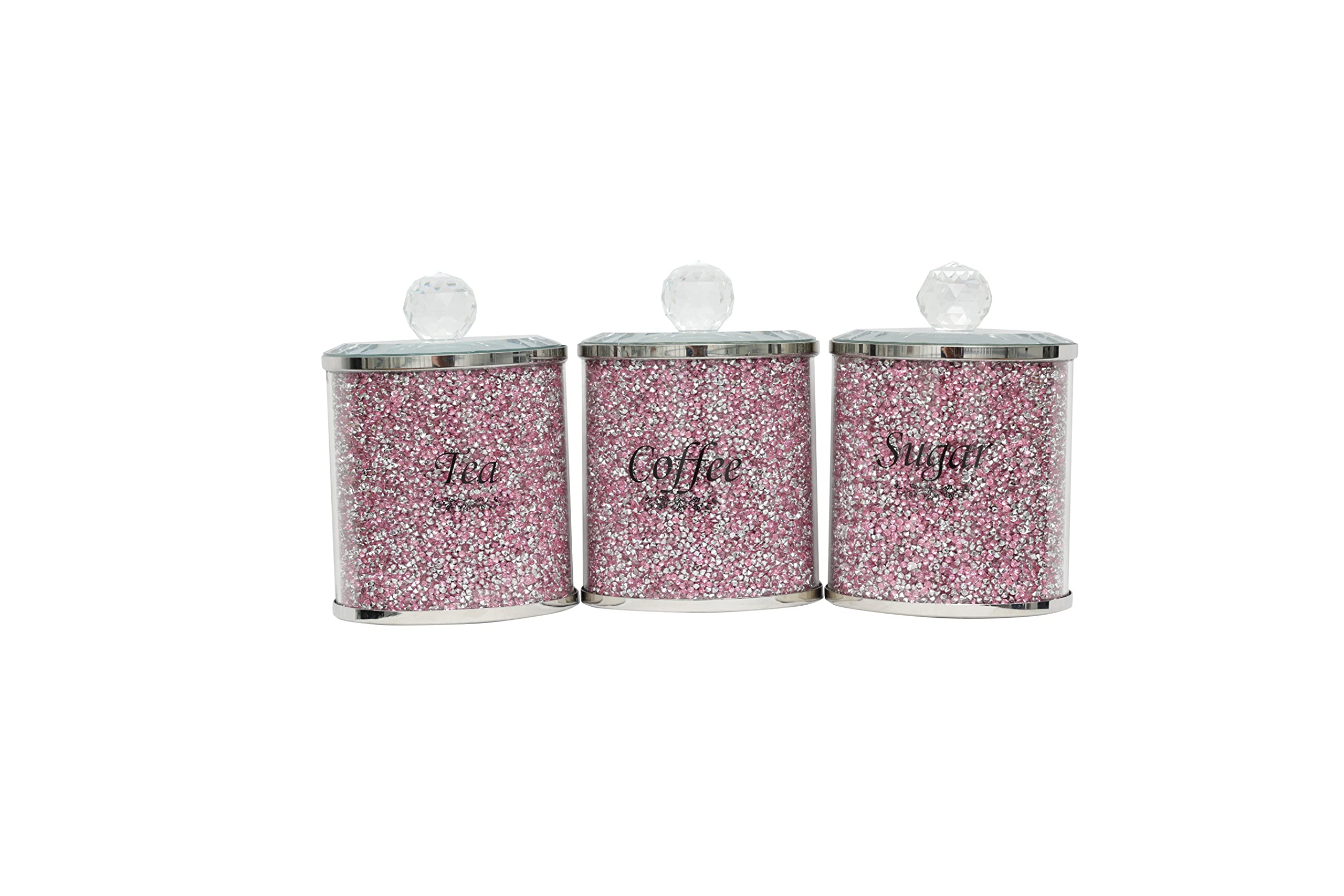 Pink tea coffee sugar canisters - Compare and Save!