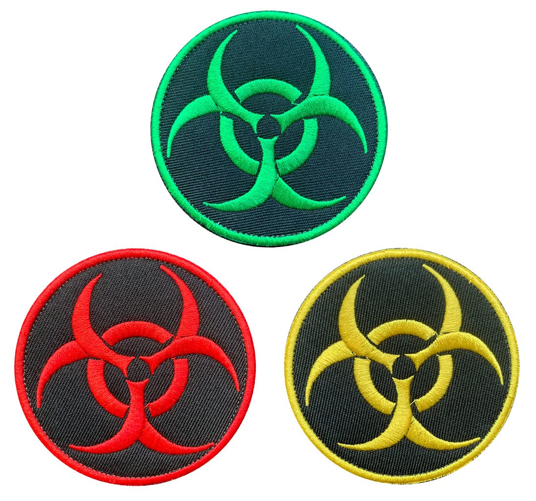 Amazon.com: 3 Pcs Caution! Biological Hazard Patch Resident Zombie ...