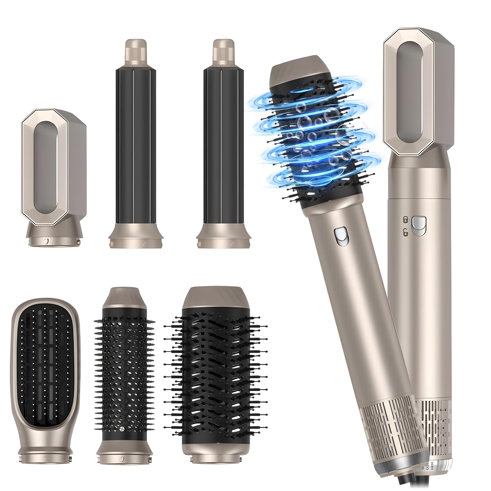 1000W 6 in 1 Hot Air Styler, High-Speed Negative Ionic Hair Styler with ...