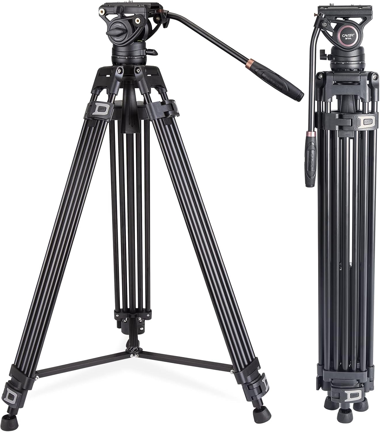 Système de trépied vidéo, Cayer BF30L 72 Pouces - Trépied Professionnel ...