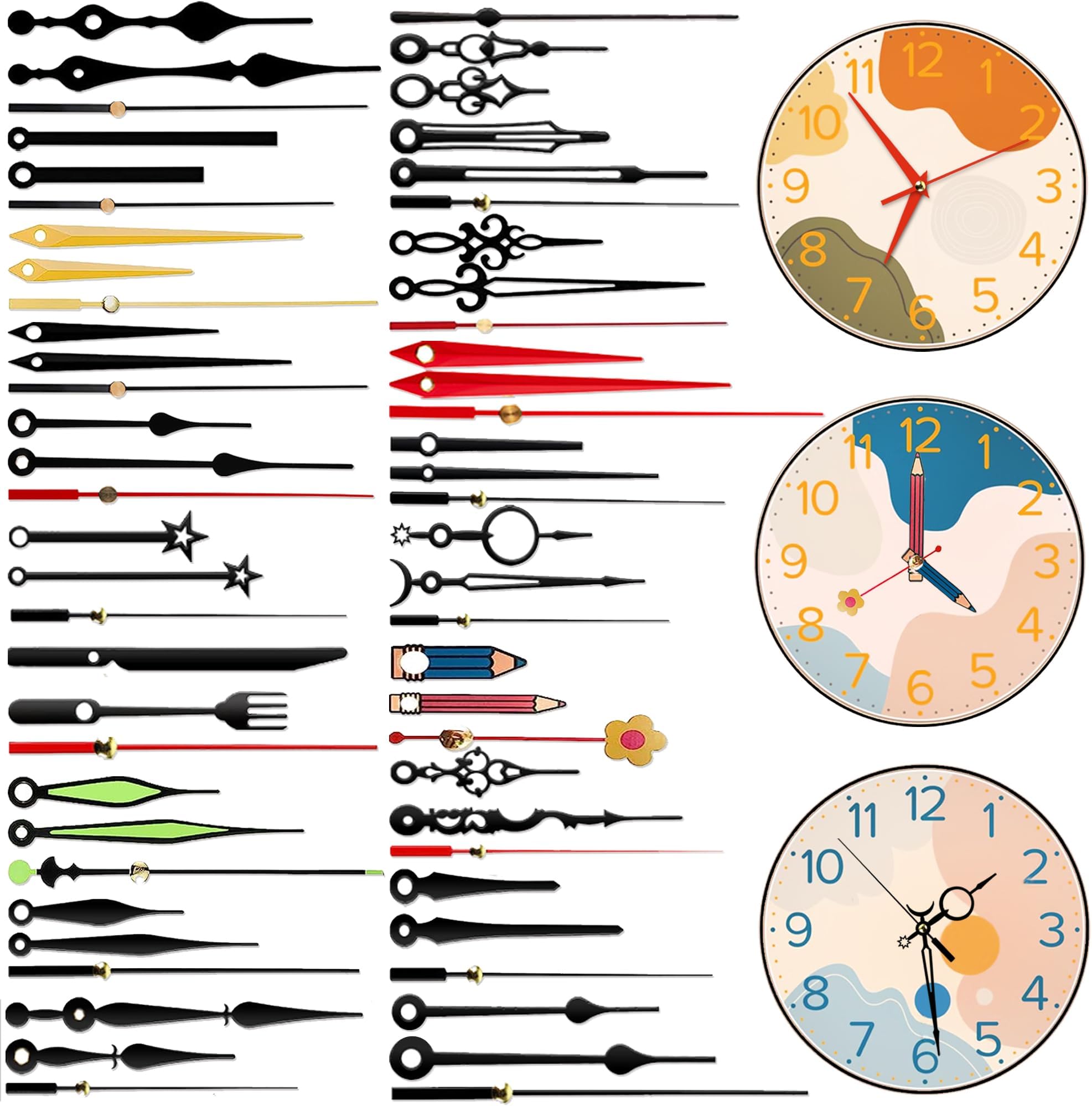 Amazon.com: 16 Set Aluminum Sweeping Silent Clock Hands, 5.5mm ...