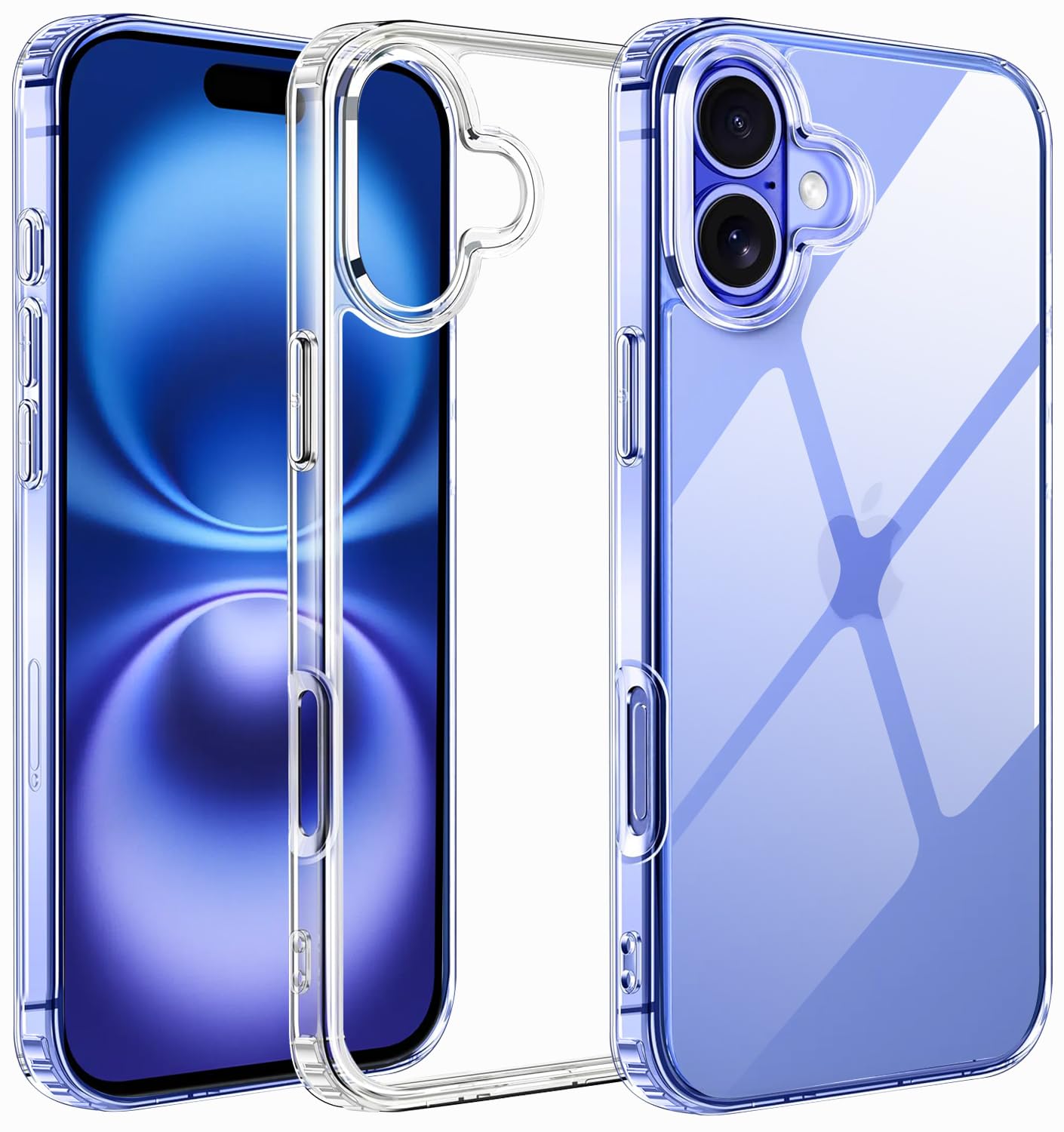 Amozo for iPhone 16 Back Case Cover | Ultra Hybrid Transparent Camera ...