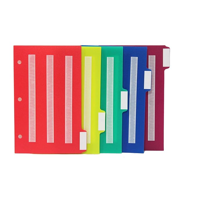 Buy 5 Small Color Dividers/Tabs Set (8”x5" Half Sheet) Perfect to keep ...
