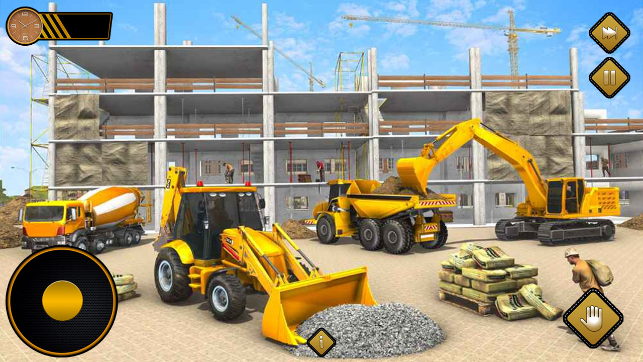 Construction Truck Driver City Building Excavator Simulator- Crane ...