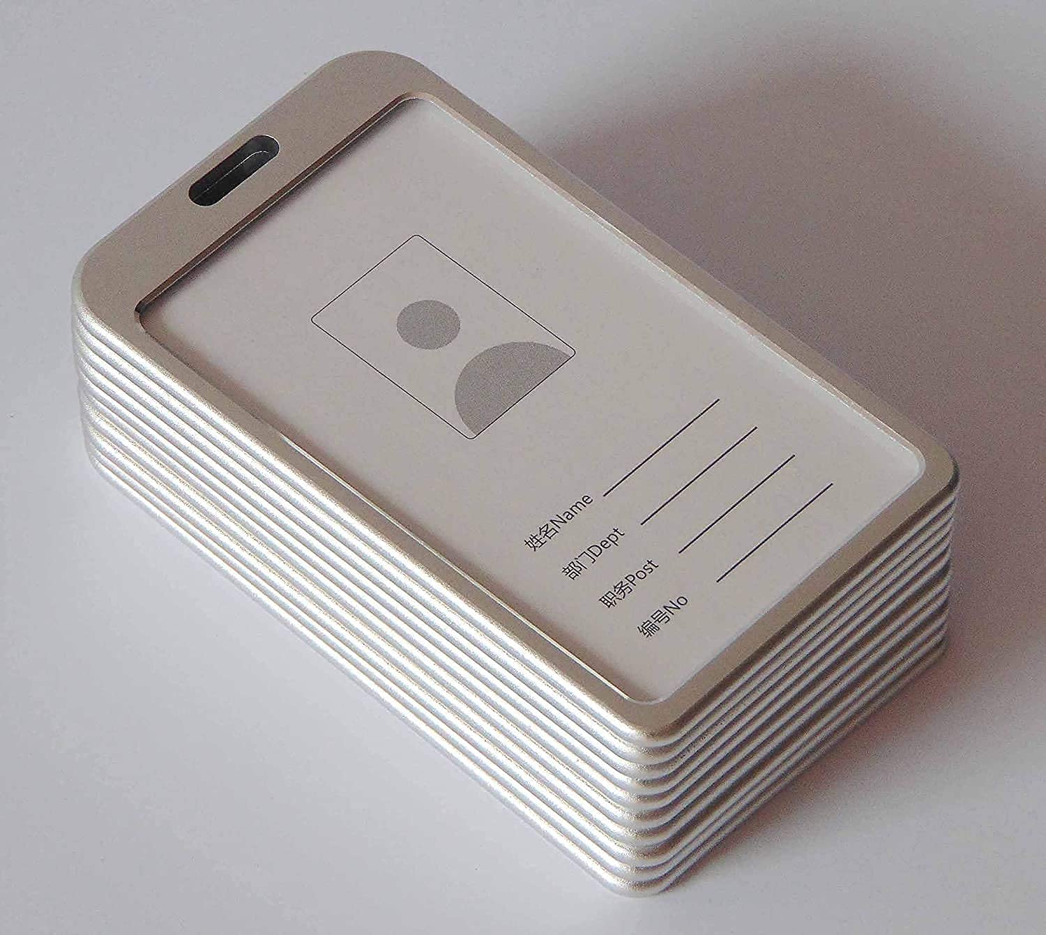 JSMSH Vertical i- Cards| Hard Metal ID Card Holder/Badge for Office ...