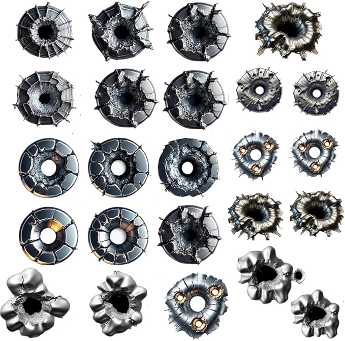 Amazon.com - 48 Pack Bullet Hole Stickers, Ultra-Realistic Fake Gunshot ...