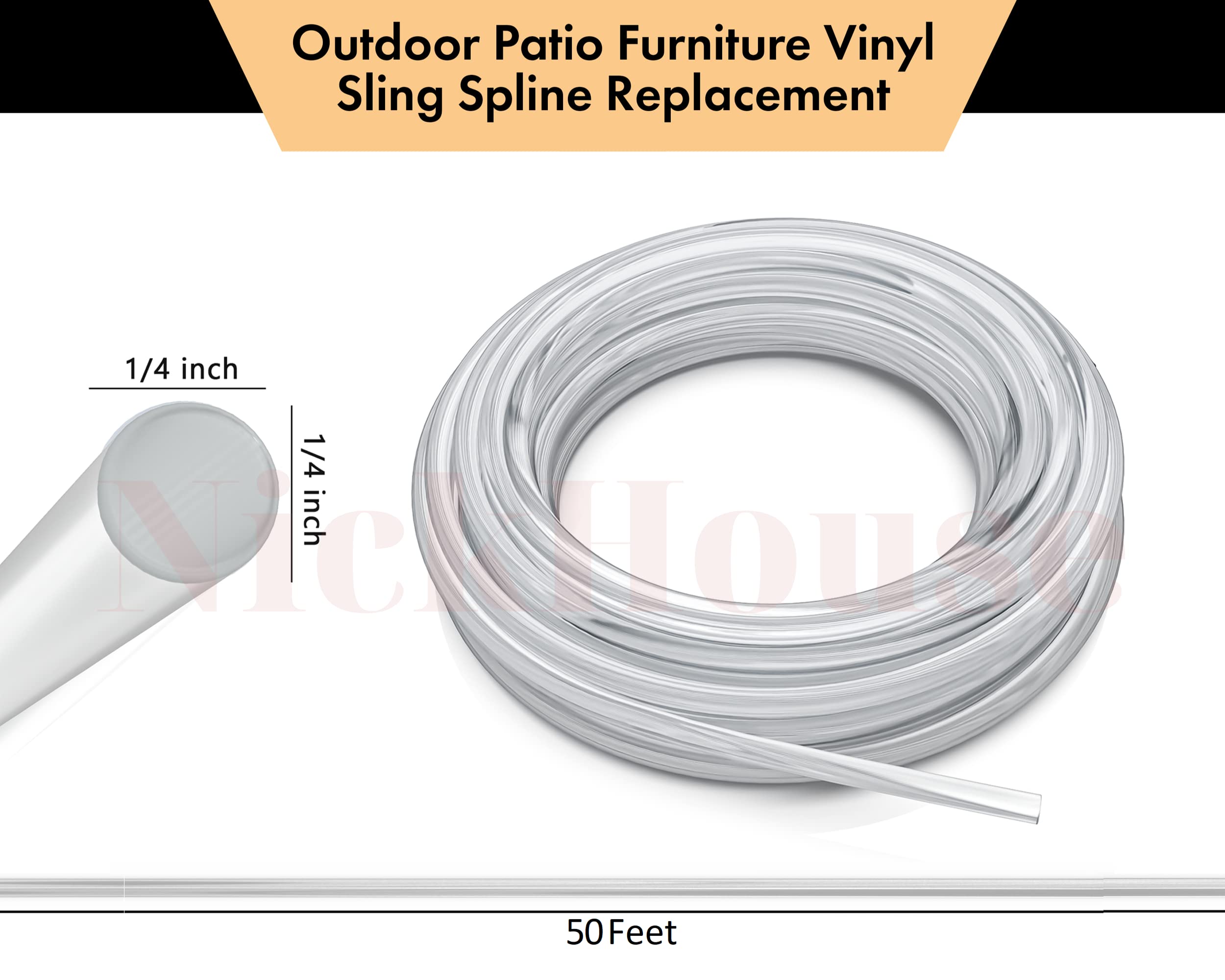 Snapklik.com : NICKHOUSE 50 Vinyl 1/4" Sling Spline For Sling Chair ...
