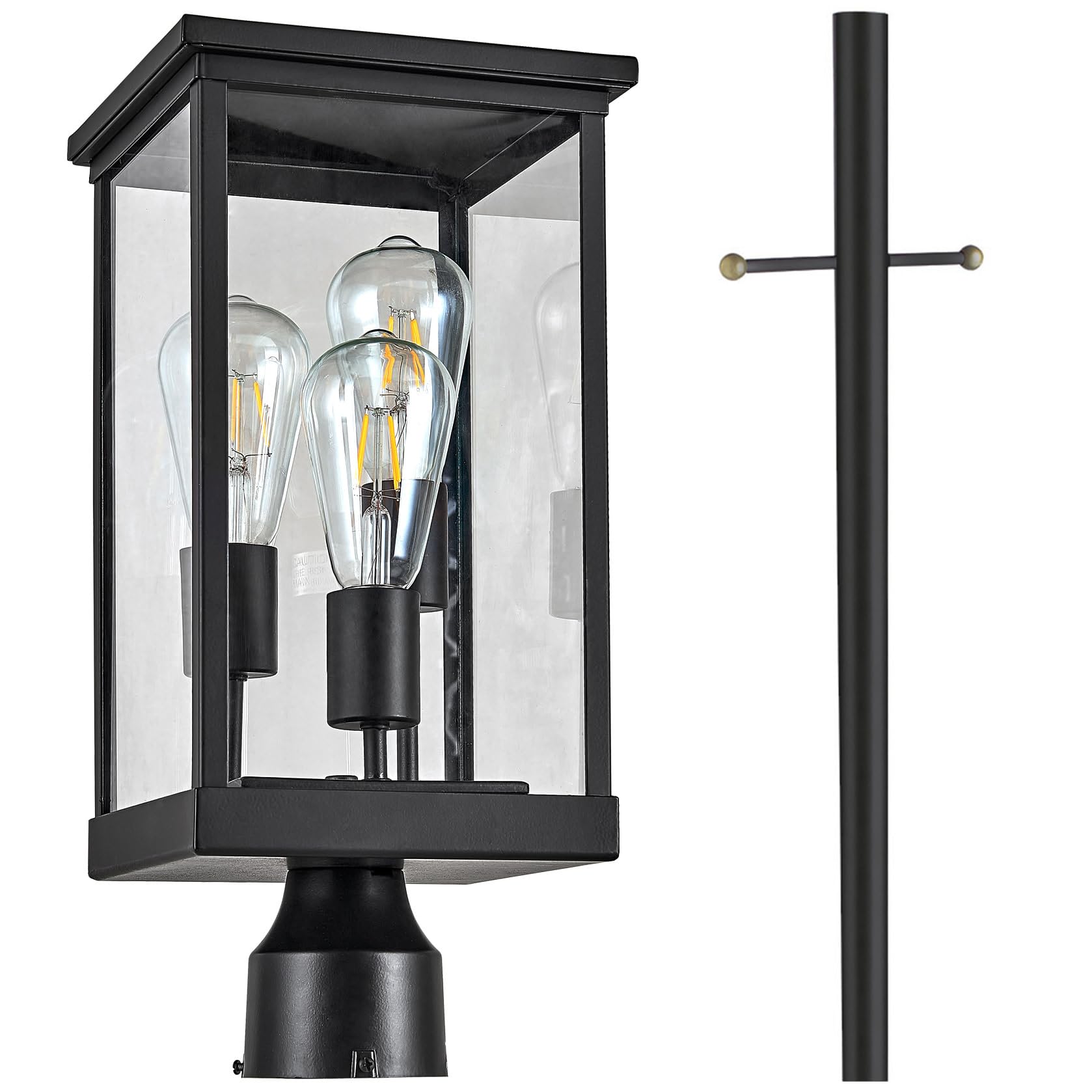 Design House Outdoor Post Light and Lamp Post with Modern Clear Glass ...