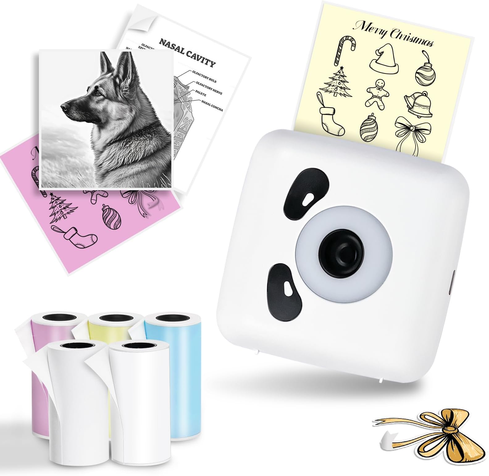 Amazon.com: BORN4SHIP Mini Sticker Printer with 5 Roll Thermal Paper ...