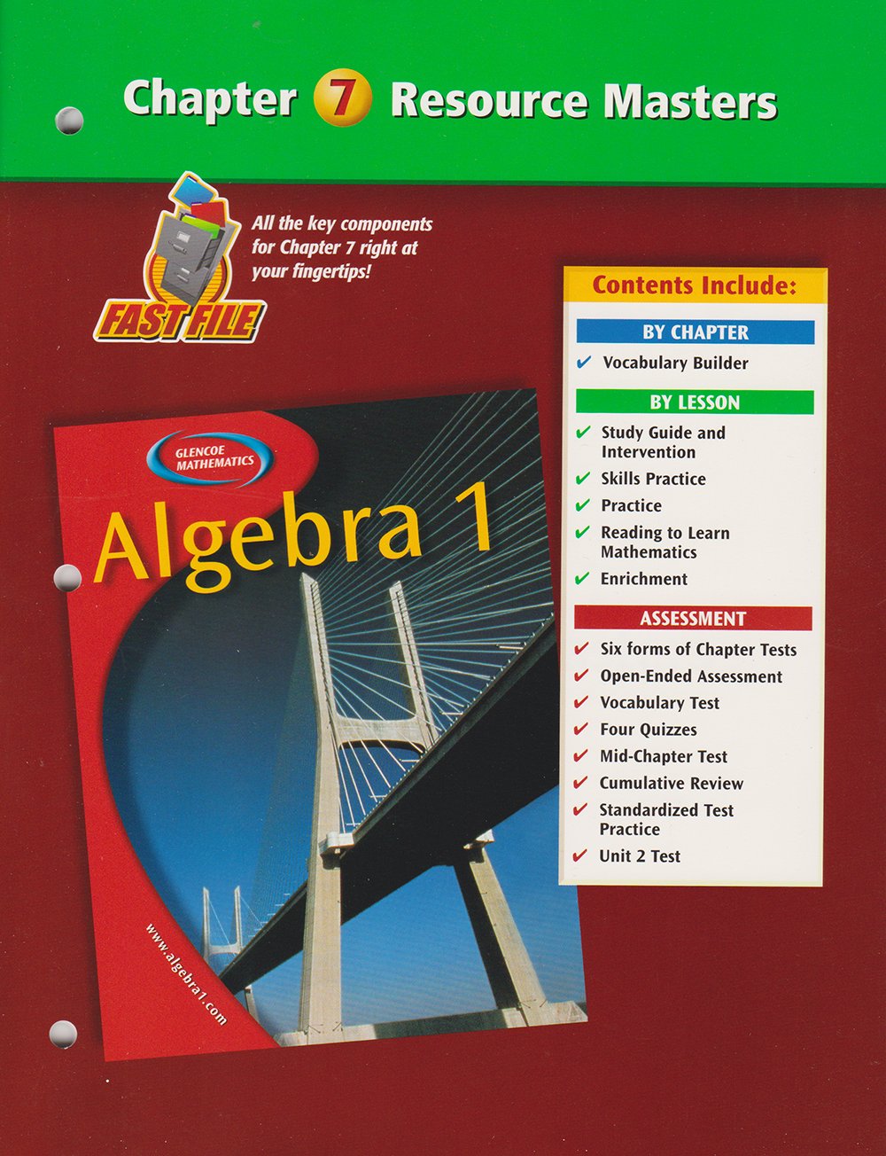 Algebra 1 Chapter 7 Resource Masters: Glencoe/McGraw-Hill ...