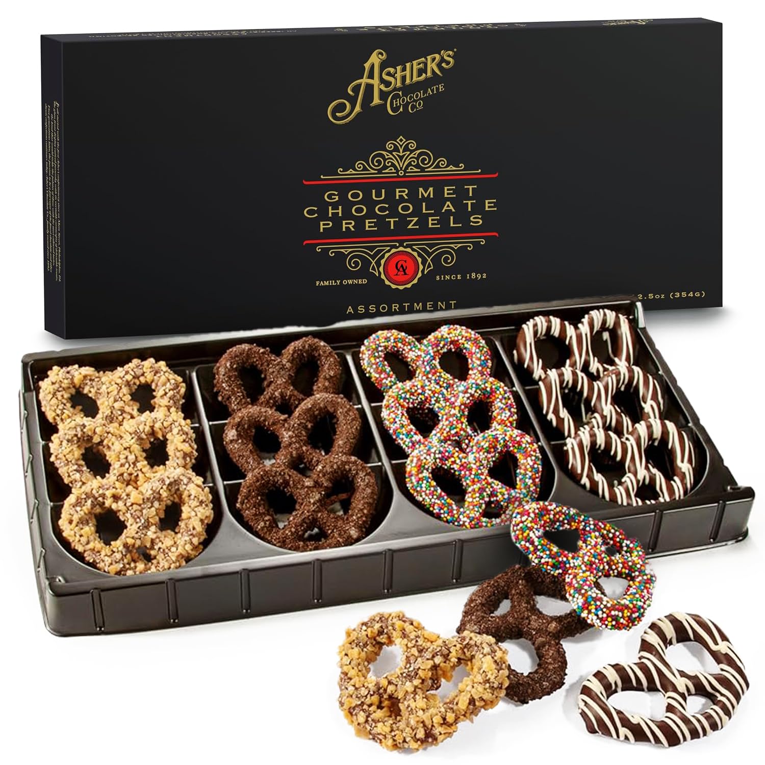 Amazon.com : Asher's Chocolates, Chocolate Covered Pretzels Gift Box ...