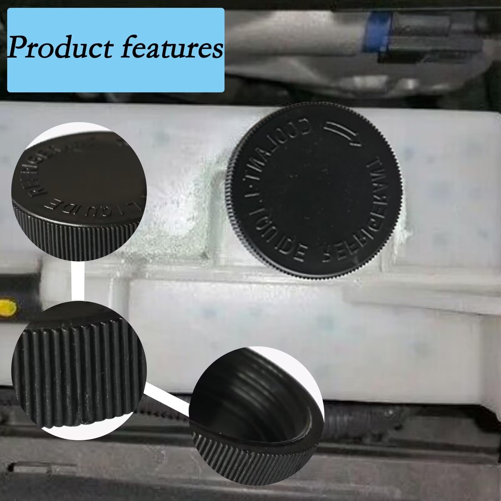 21712 79900 Yellow Coolant Reservoir Cap 2pcs Engine Radiator Coolant