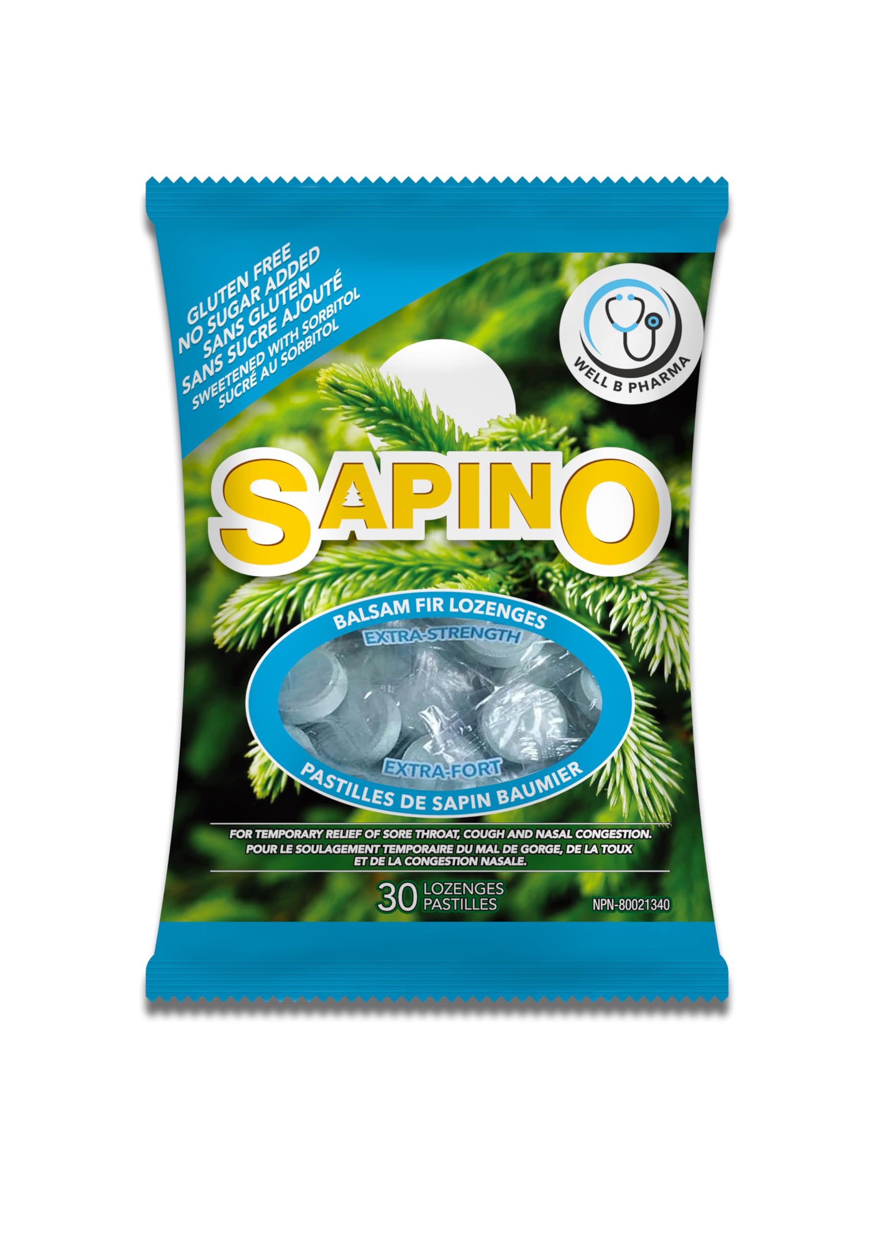 Sapino Balsam Fir Lozenges Extra strength, for sore throat, cough and ...
