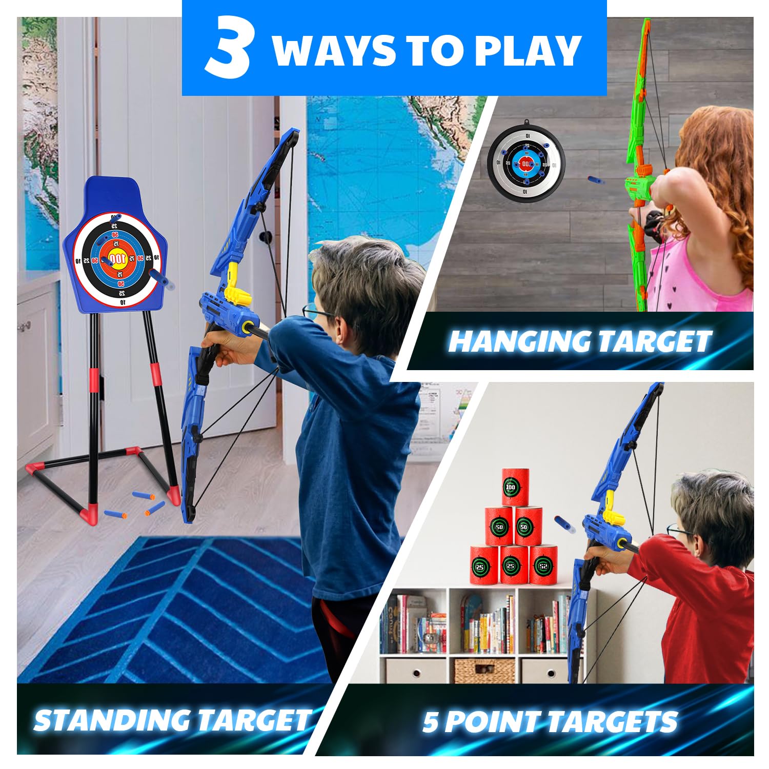 TOY Life 2 Pack Bow and Arrow for Kids 4-6-8-12-14 Years Old, Outside ...