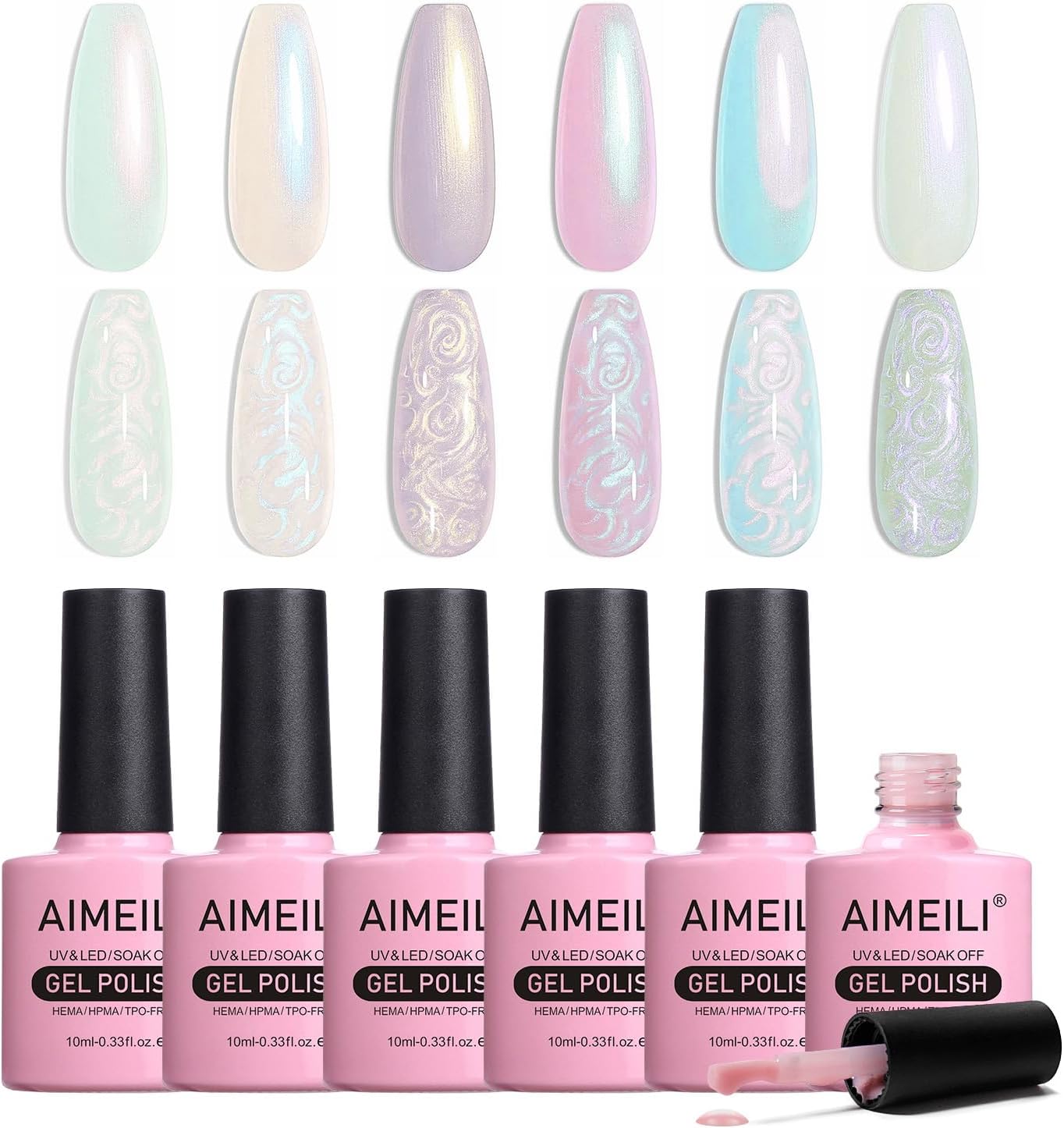 AIMEILI Shell Pearl Glitter Smalto per Unghie, Smalto Semipermanente ...