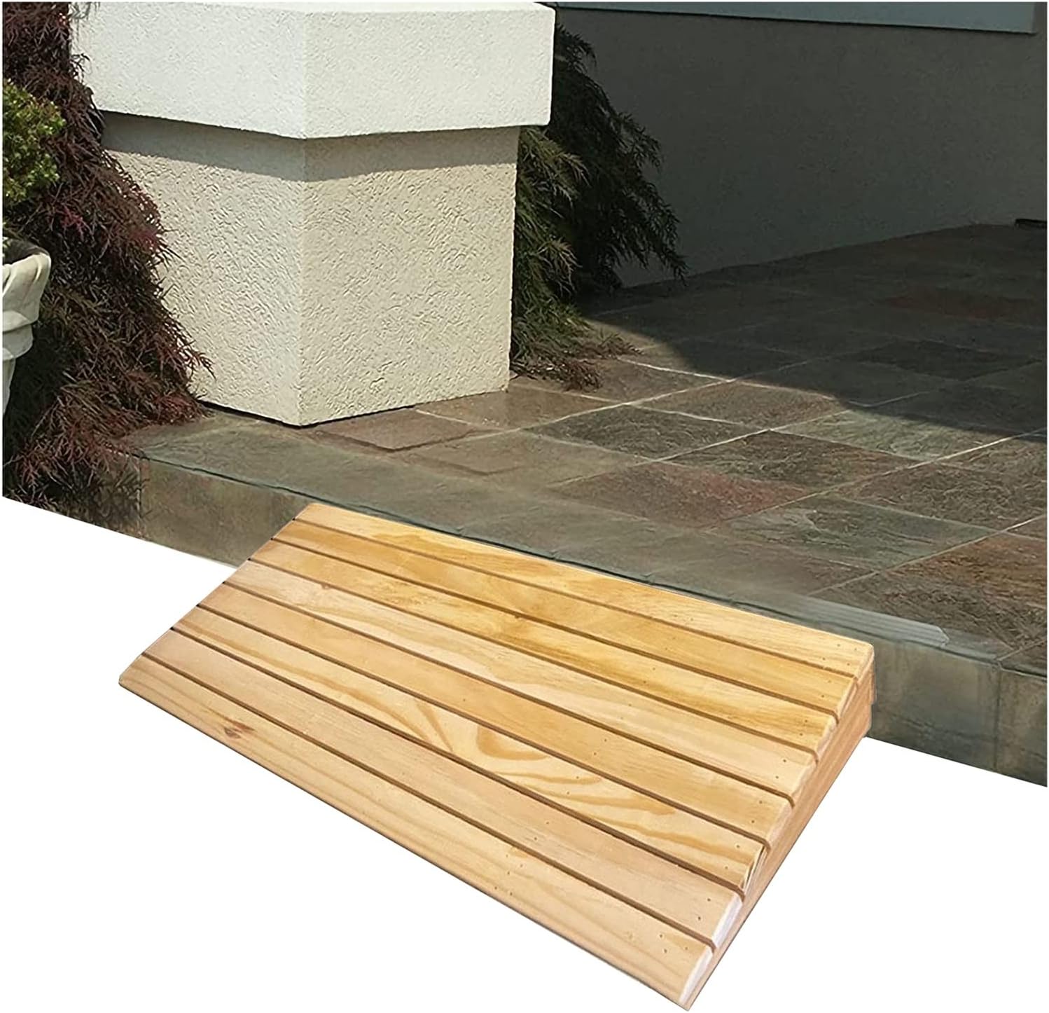 Wood Threshold Ramps for Doorway 2" - 6" Rise, Non-Slip Surface Wooden ...