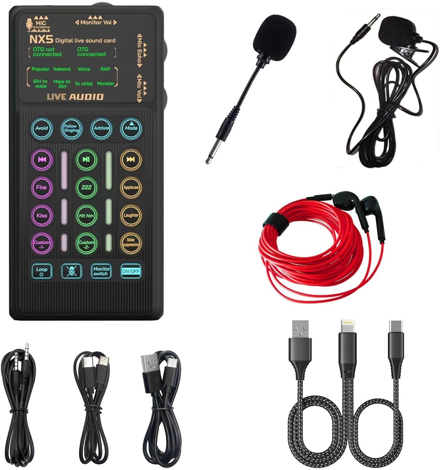 Amazon.com: Portable Handheld Sound Card Set for Podacsting ...