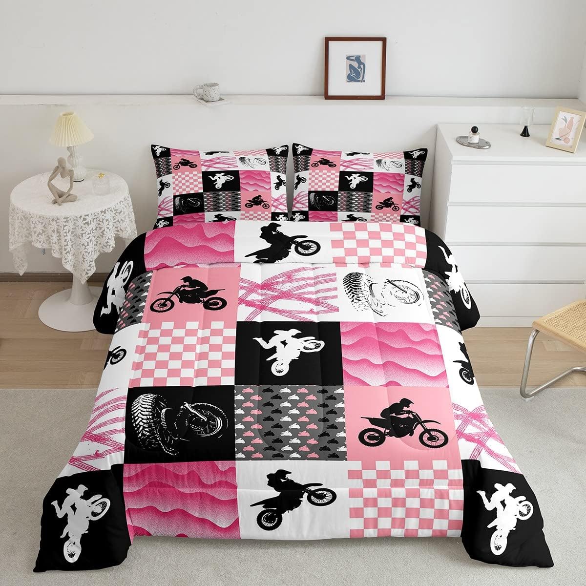 Amazon.com: Motocross Comforter Set, Dirt Bike Bedding Sets ...