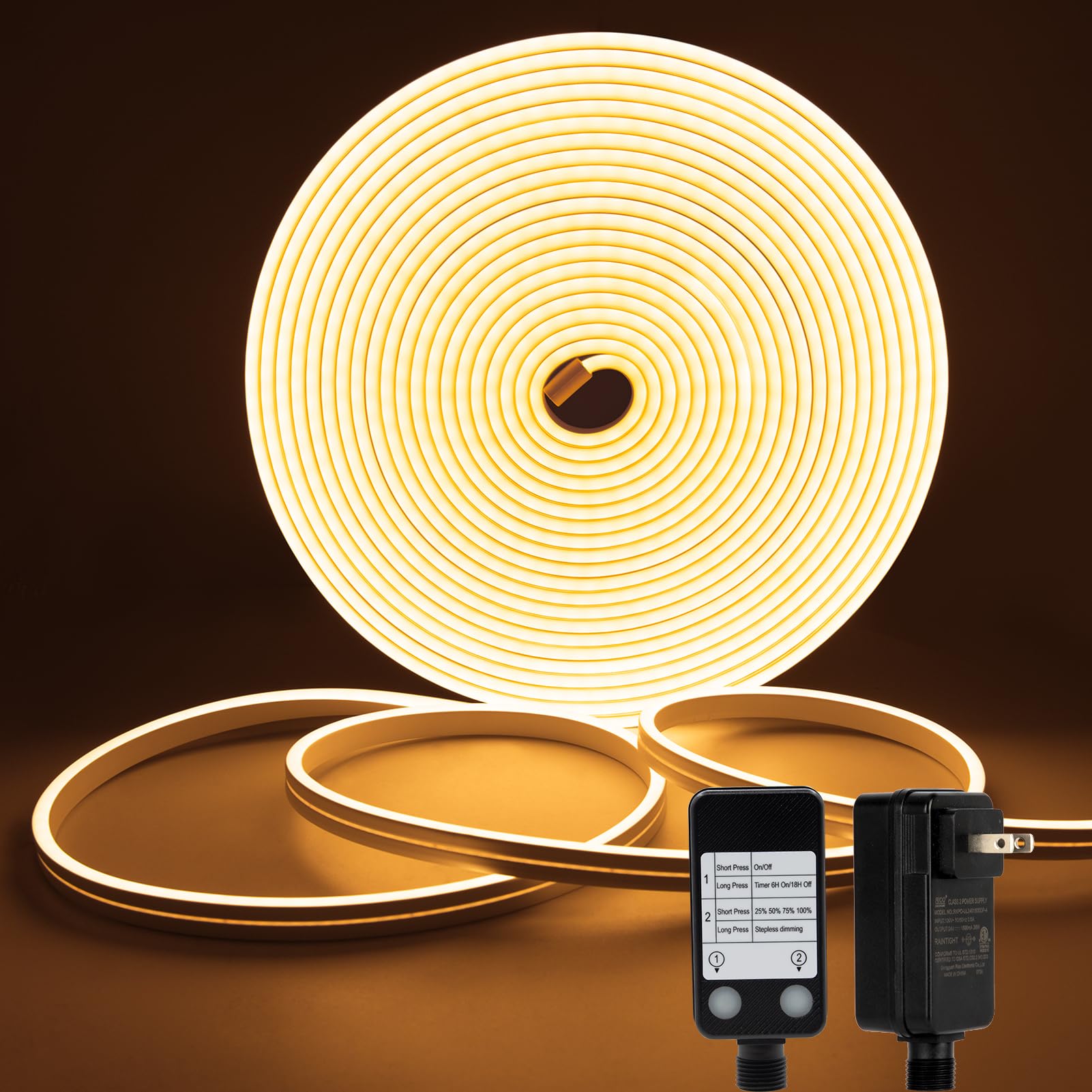 Amazon.com: DBFAIRY 33Ft LED Neon Rope Lights, 24V Dimmable LED Strip ...